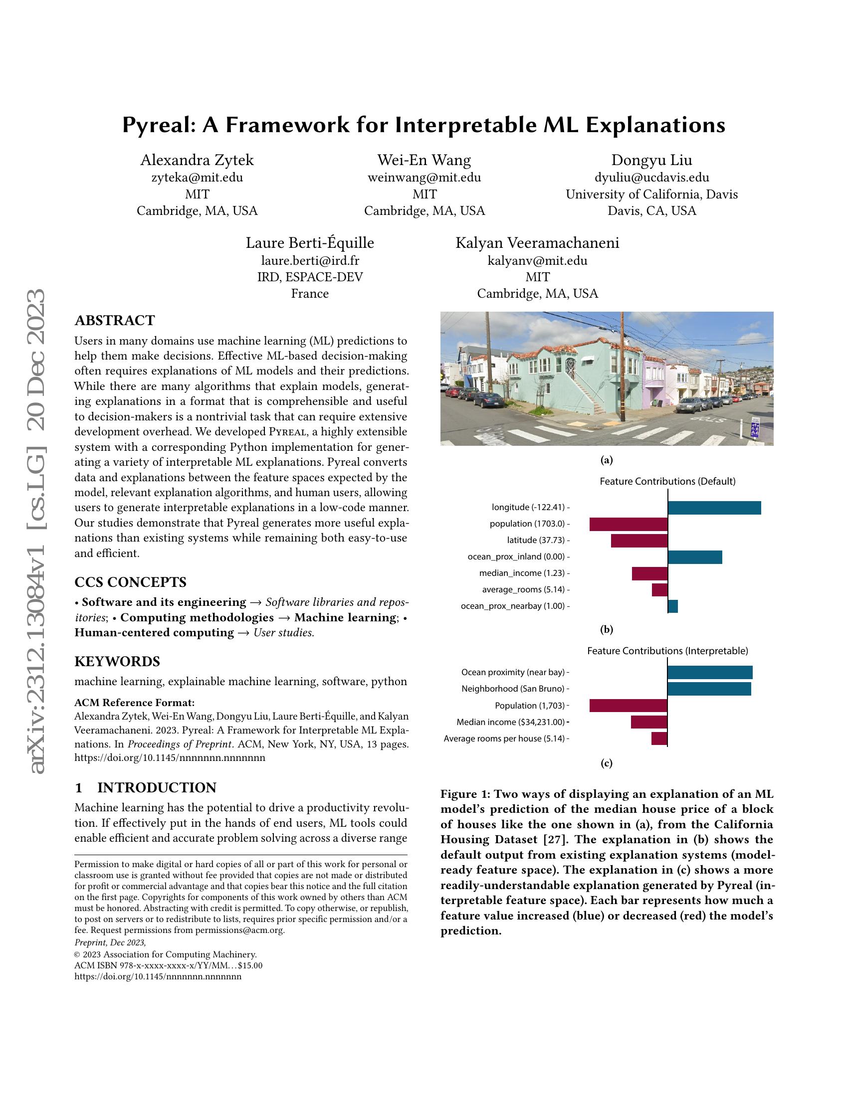 Pyreal: A Framework for Interpretable ML Explanations - 智源社区论文