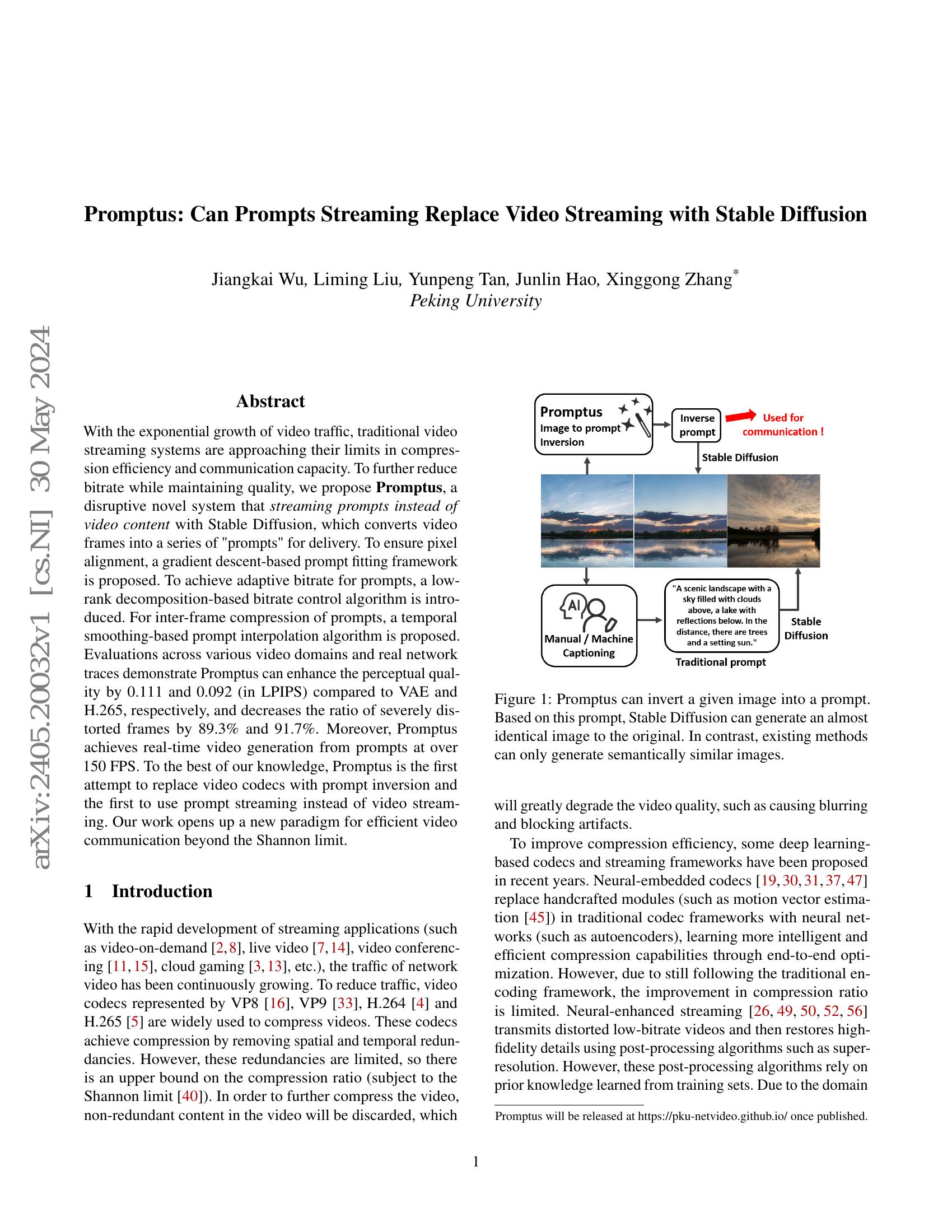 Promptus: Can Prompts Streaming Replace Video Streaming with Stable ...