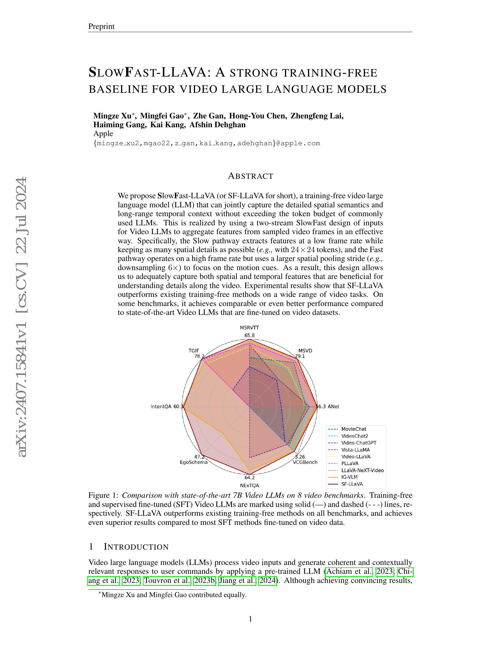SlowFast-LLaVA: A Strong Training-Free Baseline for Video Large ...