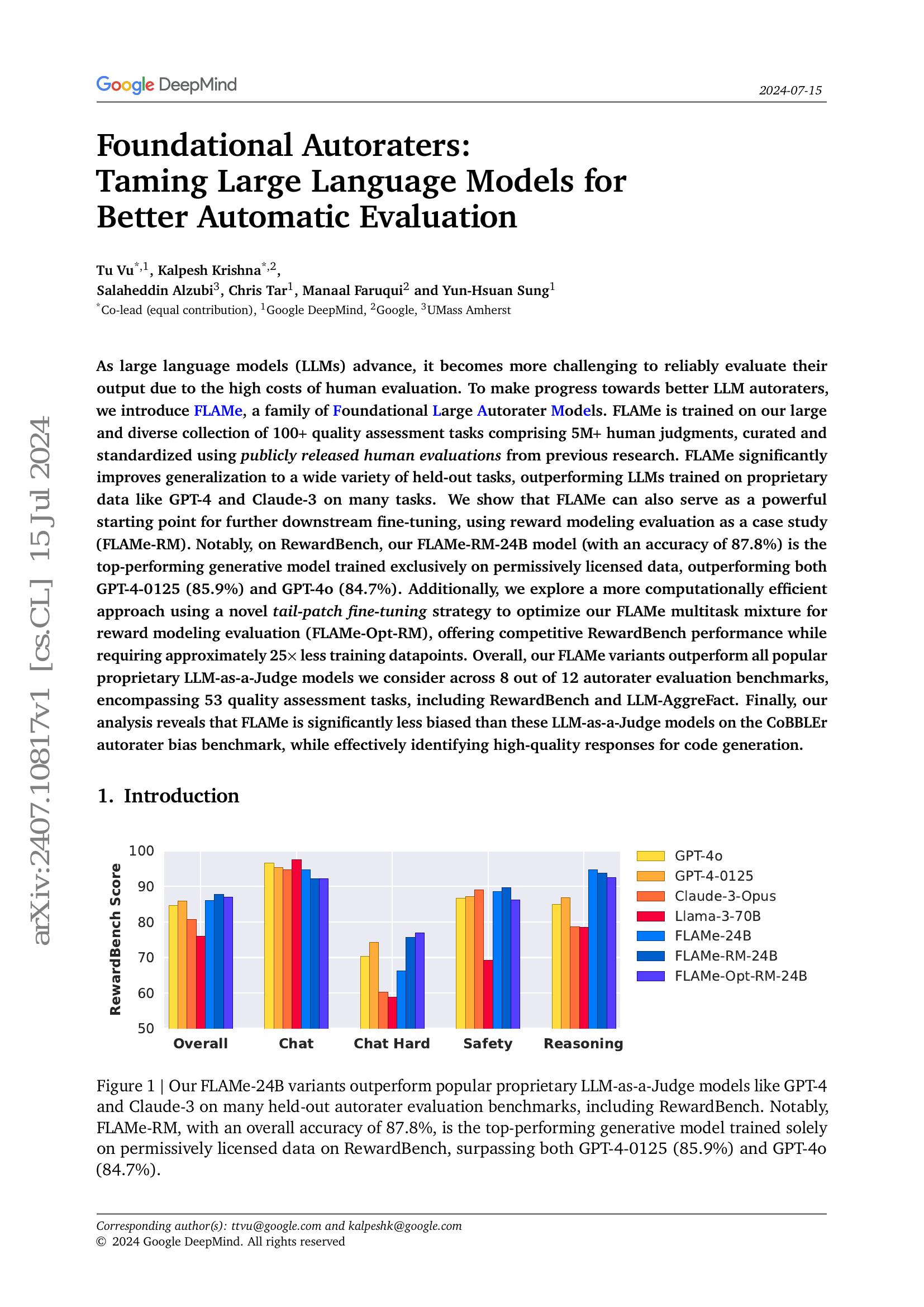 Foundational Autoraters: Taming Large Language Models for Better ...