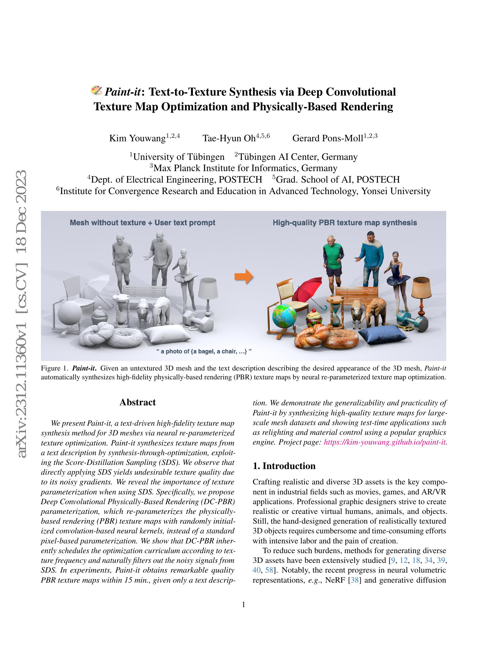 Paint-it: Text-to-Texture Synthesis via Deep Convolutional Texture Map Optimization and ...