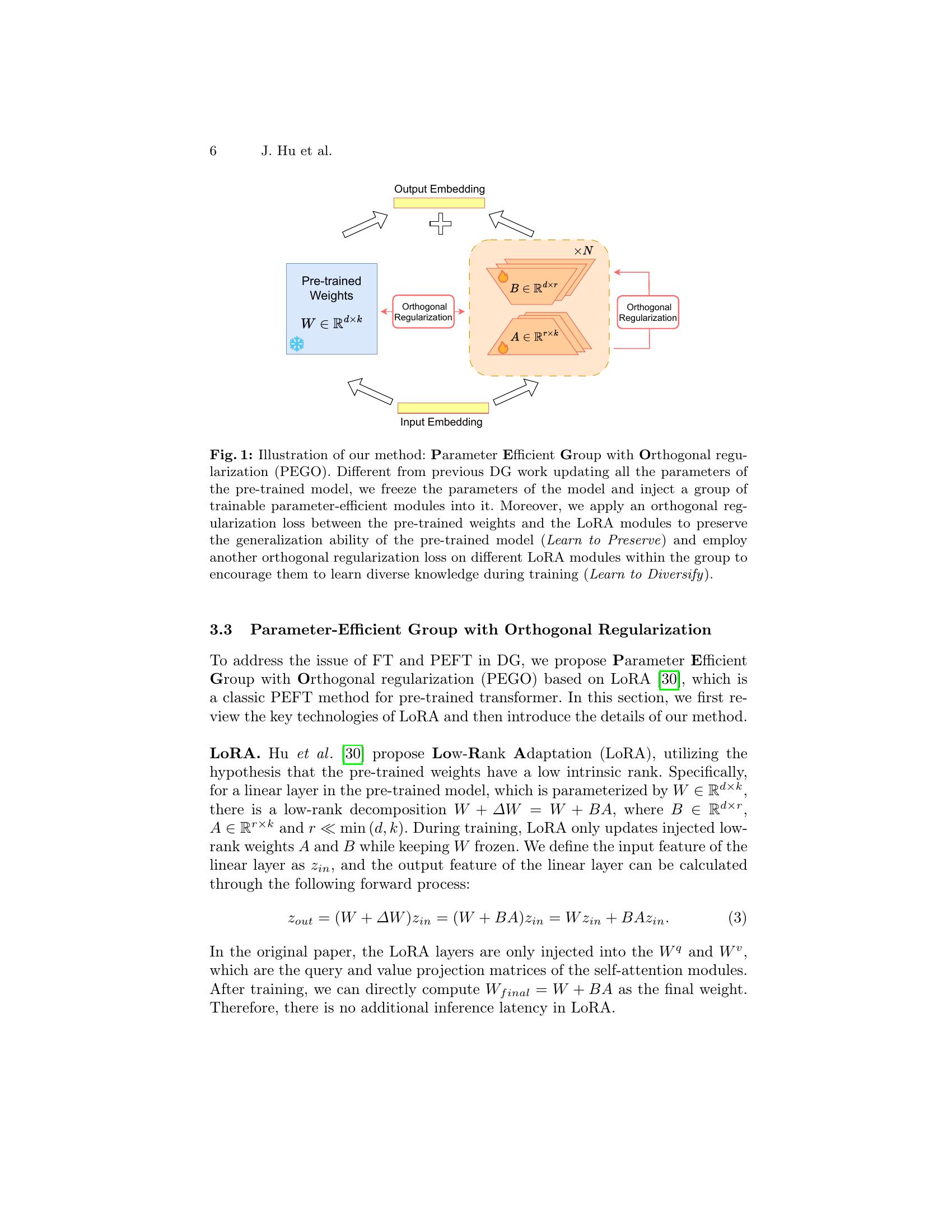 Learn to Preserve and Diversify: Parameter-Efficient Group with Orthogonal Regularization for ...