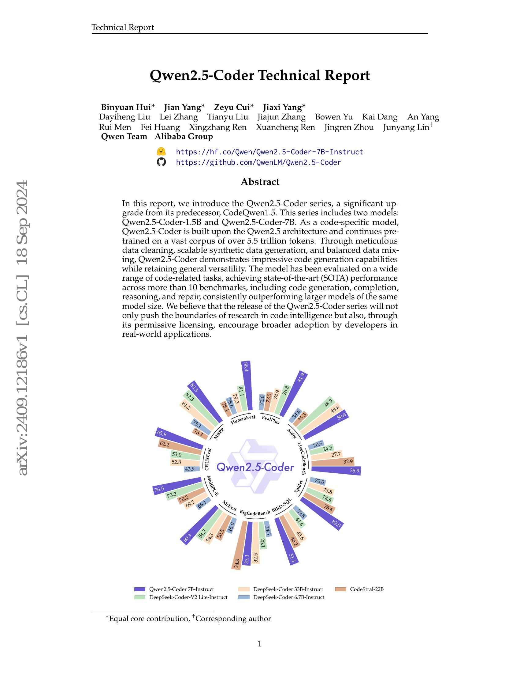 Qwen2.5-Coder Technical Report - 智源社区论文
