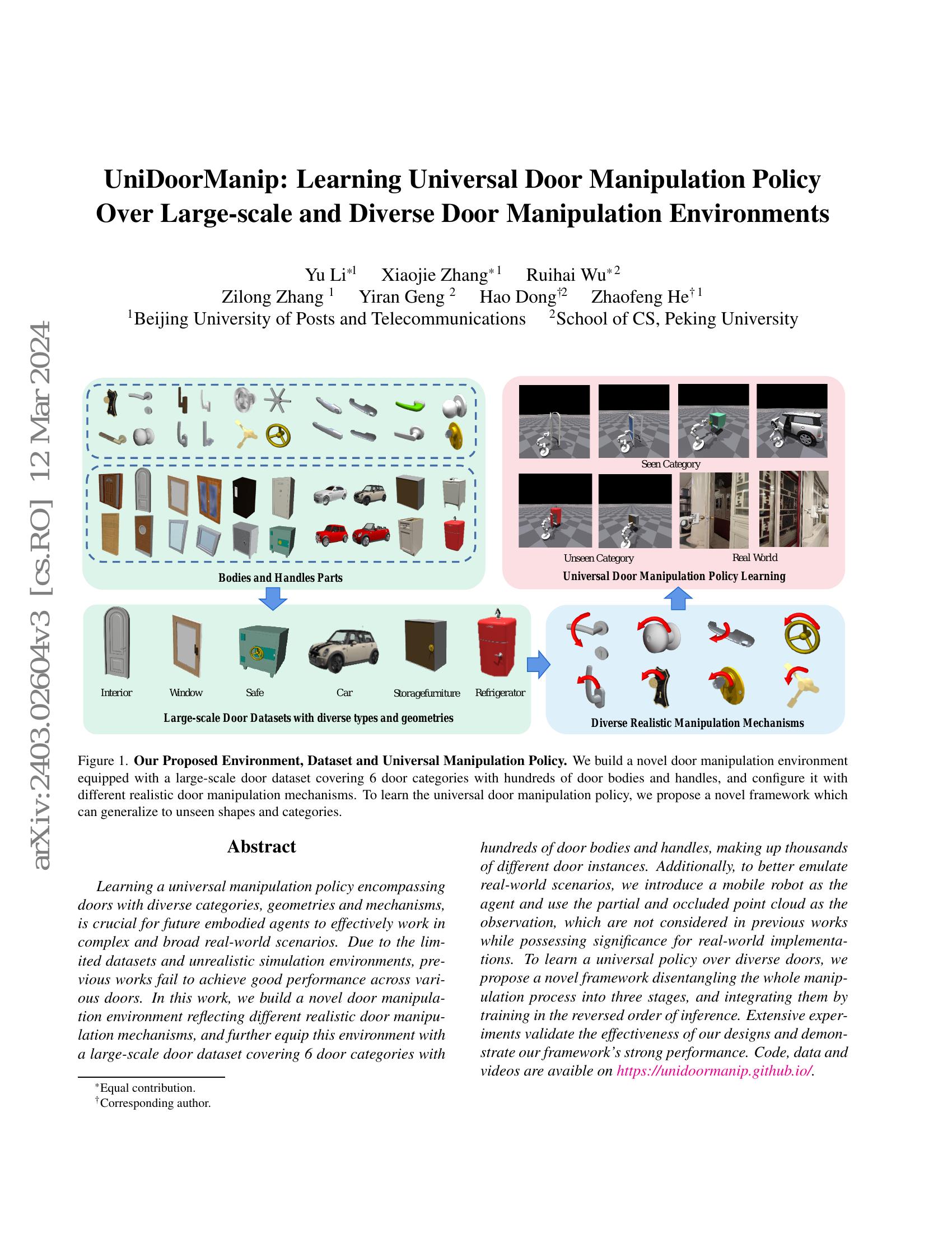 UniDoorManip: Learning Universal Door Manipulation Policy Over Large-scale and Diverse Door ...