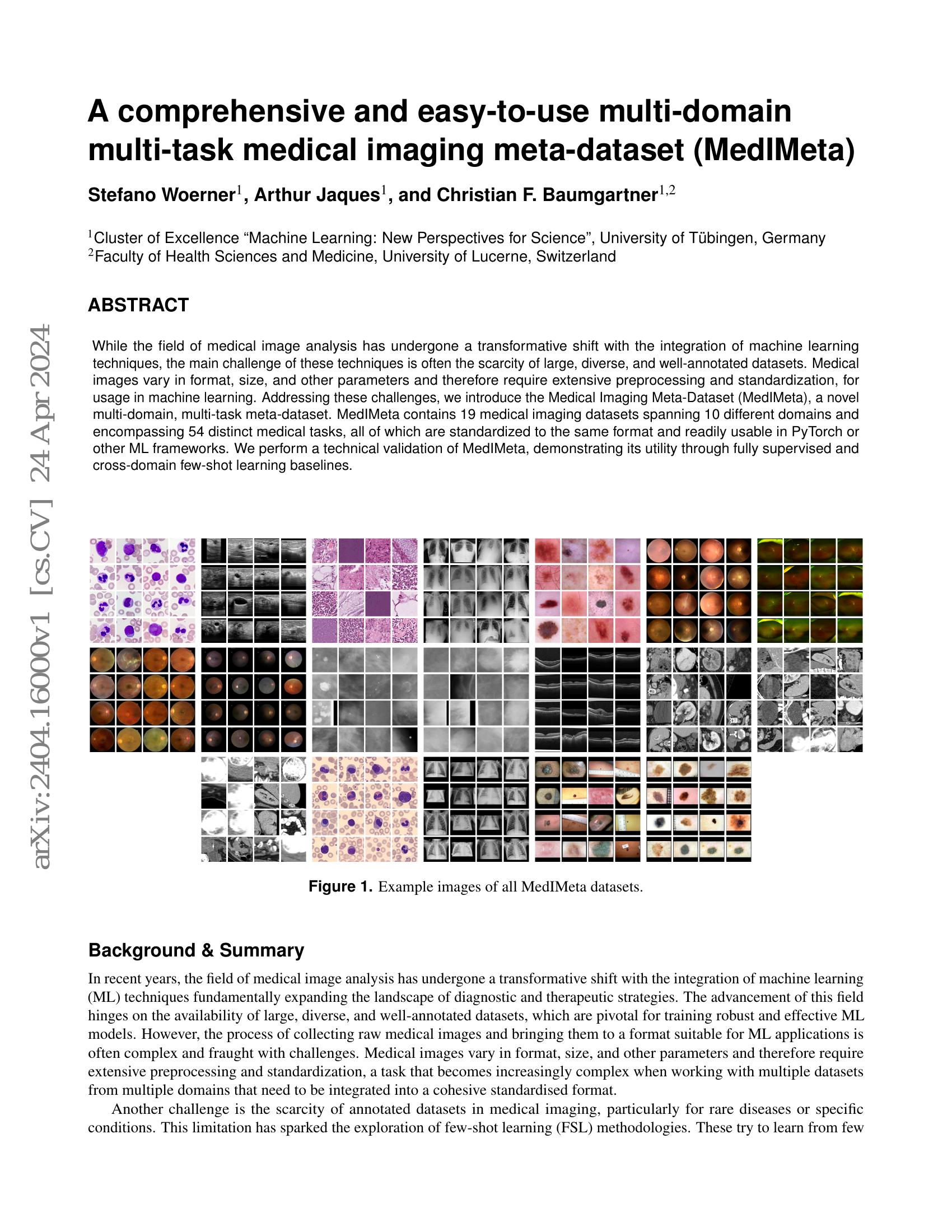 A comprehensive and easy-to-use multi-domain multi-task medical imaging meta-dataset (MedIMeta ...