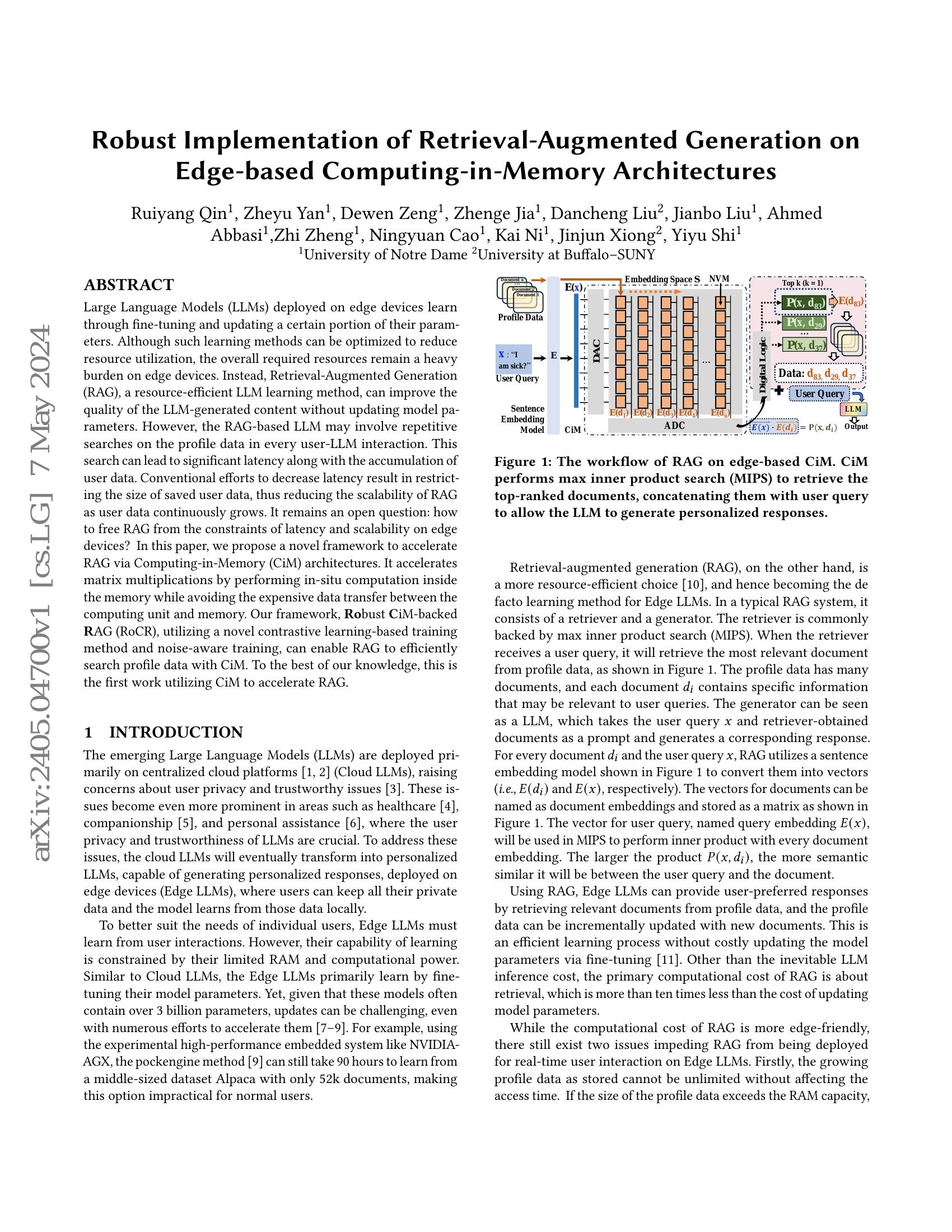 Robust Implementation of Retrieval-Augmented Generation on Edge-based Computing-in-Memory ...
