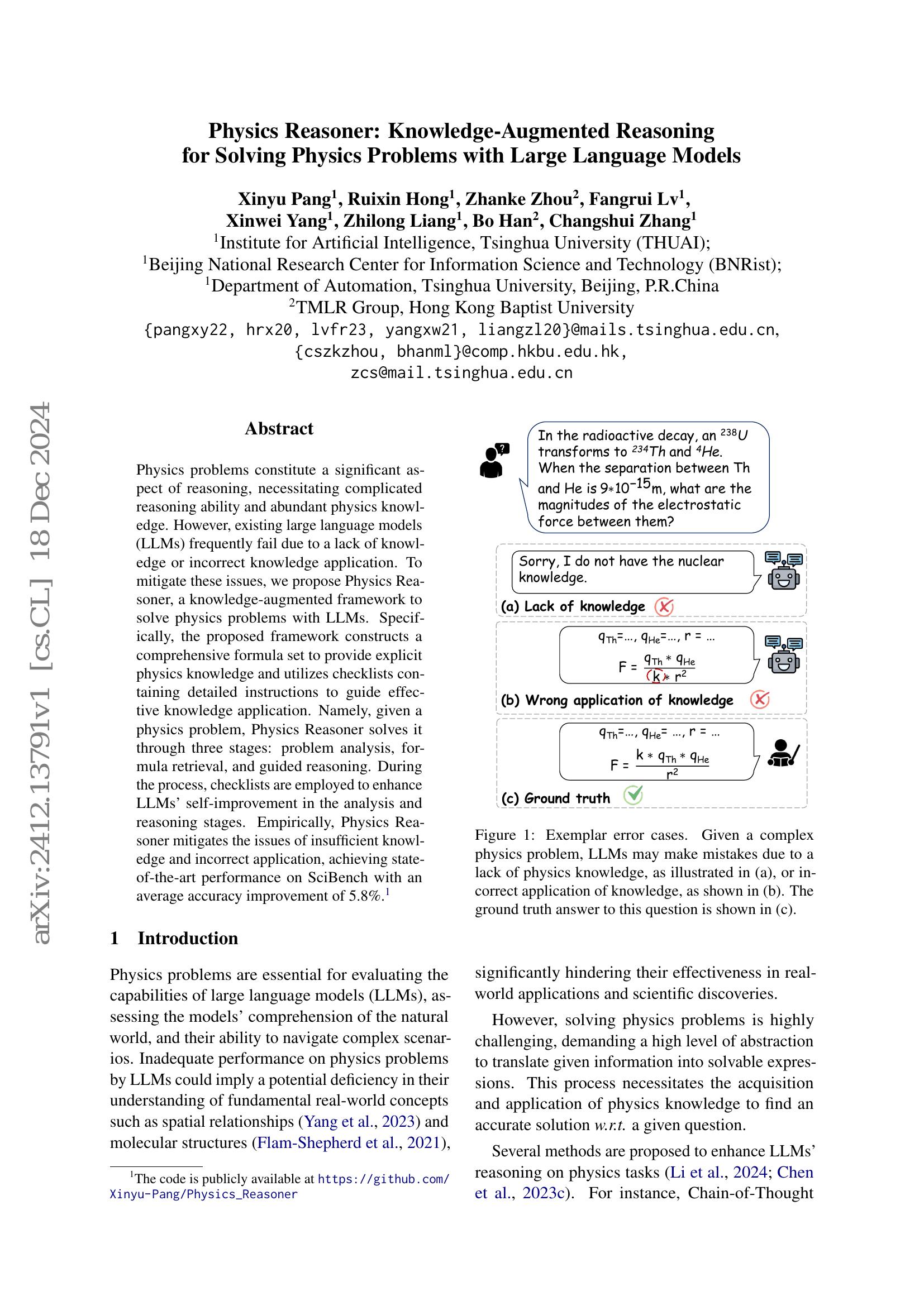 Physics Reasoner: Knowledge-Augmented Reasoning for Solving Physics Problems with Large Language ...