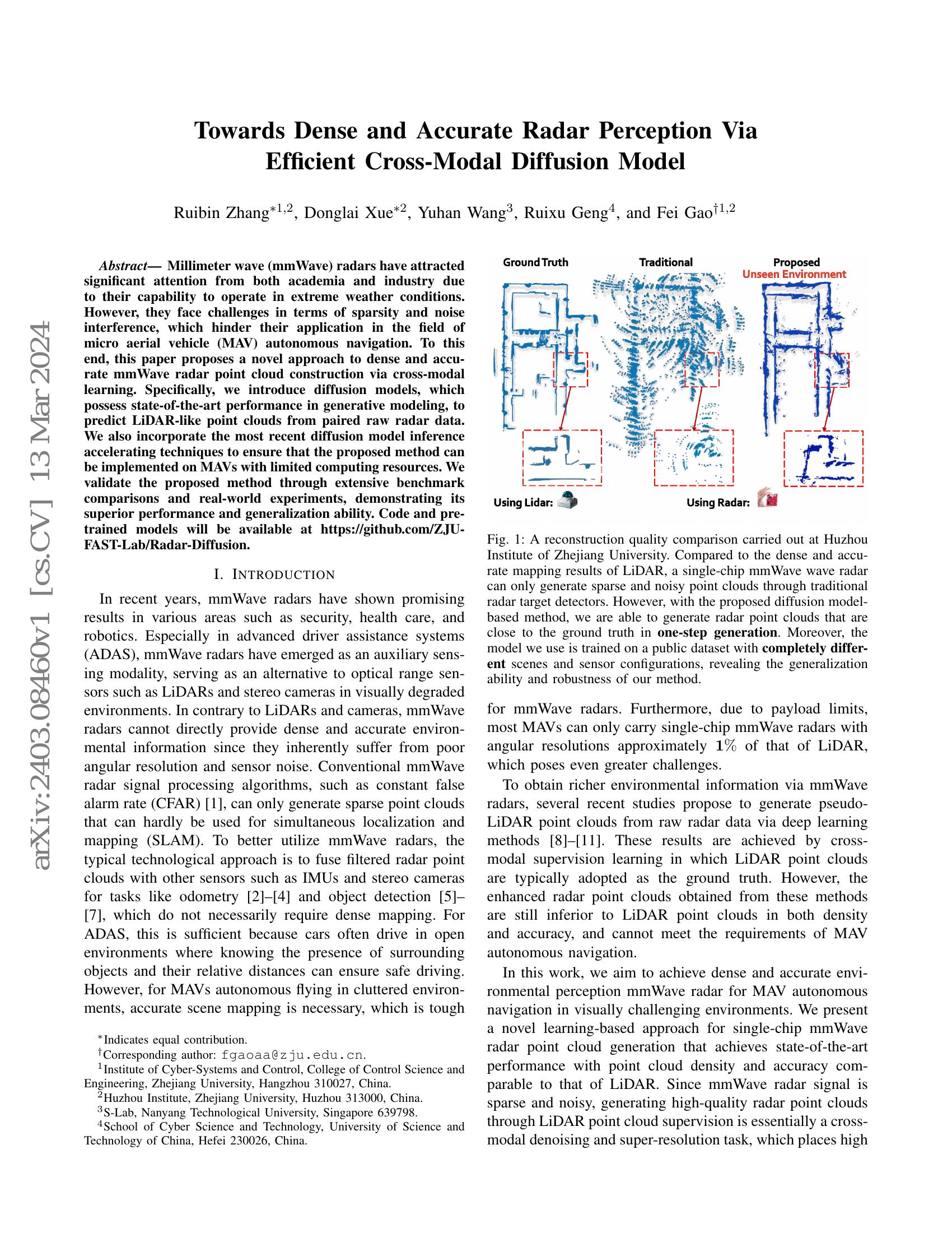 Towards Dense and Accurate Radar Perception Via Efficient Cross-Modal ...