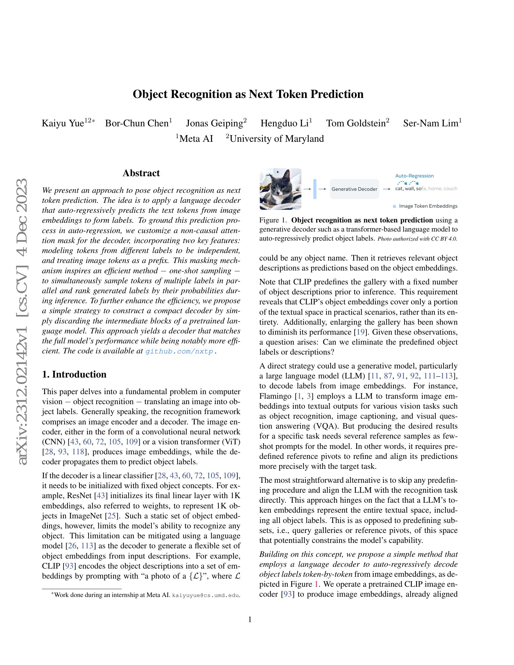 Object Recognition as Next Token Prediction - 智源社区论文