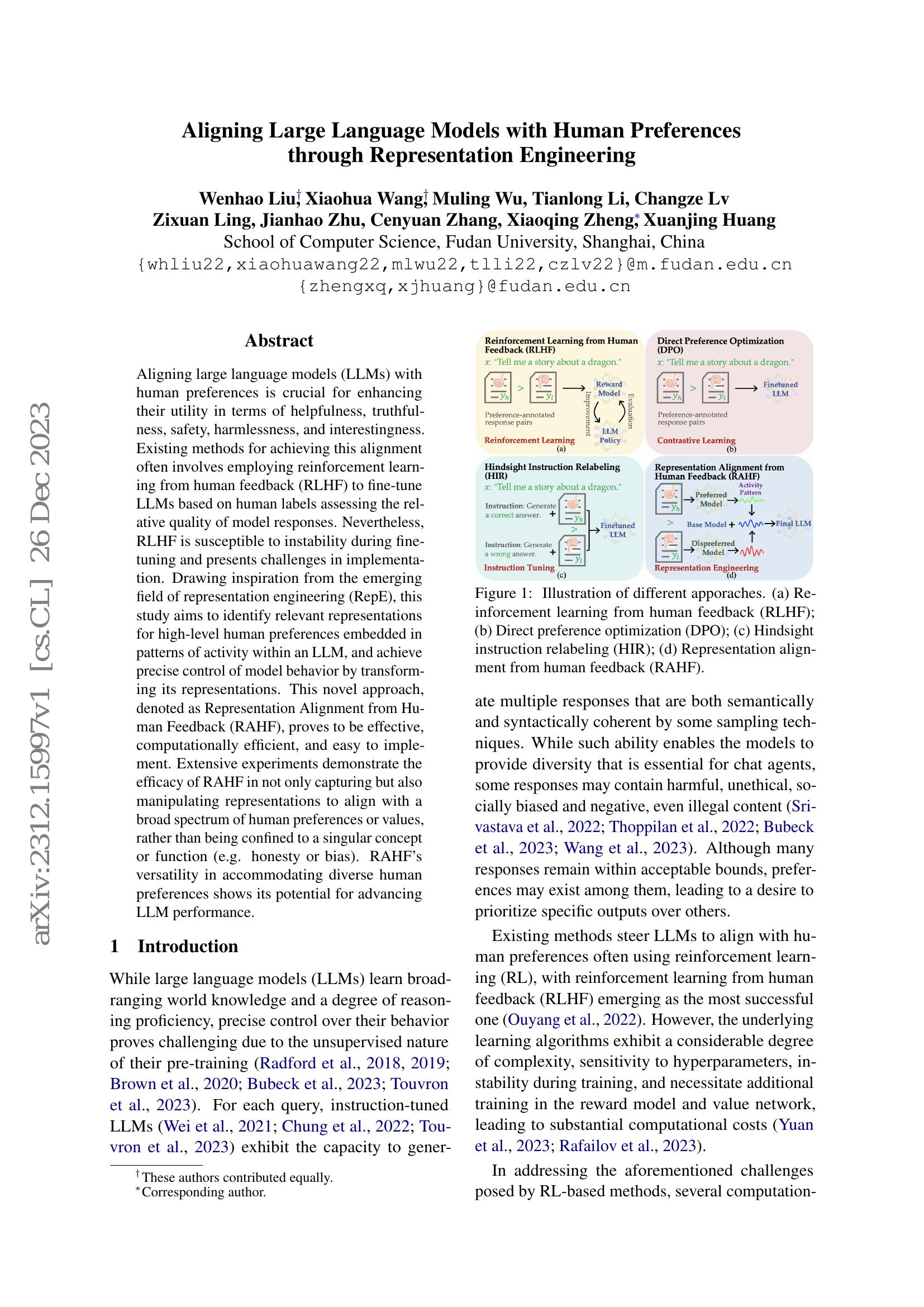 Aligning Large Language Models with Human Preferences through ...