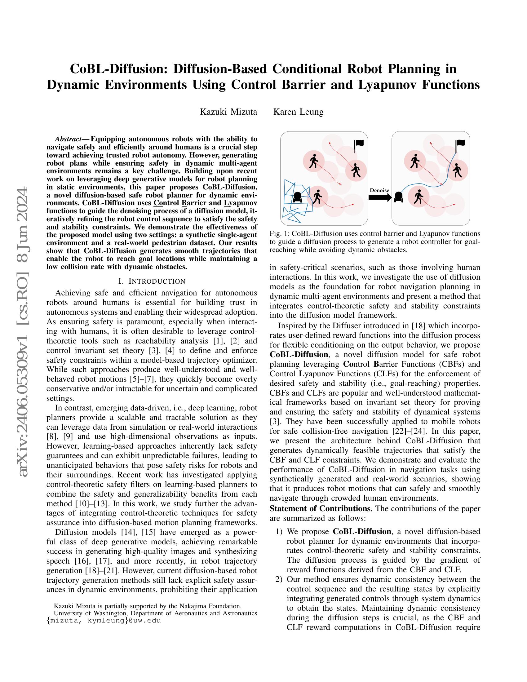 CoBL-Diffusion: Diffusion-Based Conditional Robot Planning in Dynamic ...