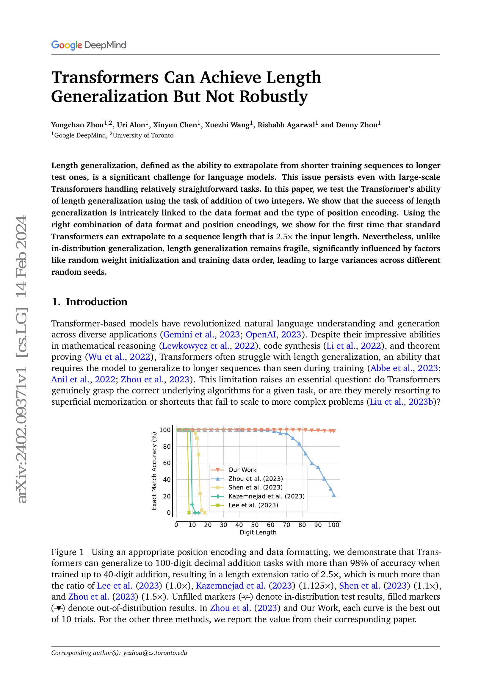 Transformers Can Achieve Length Generalization But Not Robustly - 智源社区论文