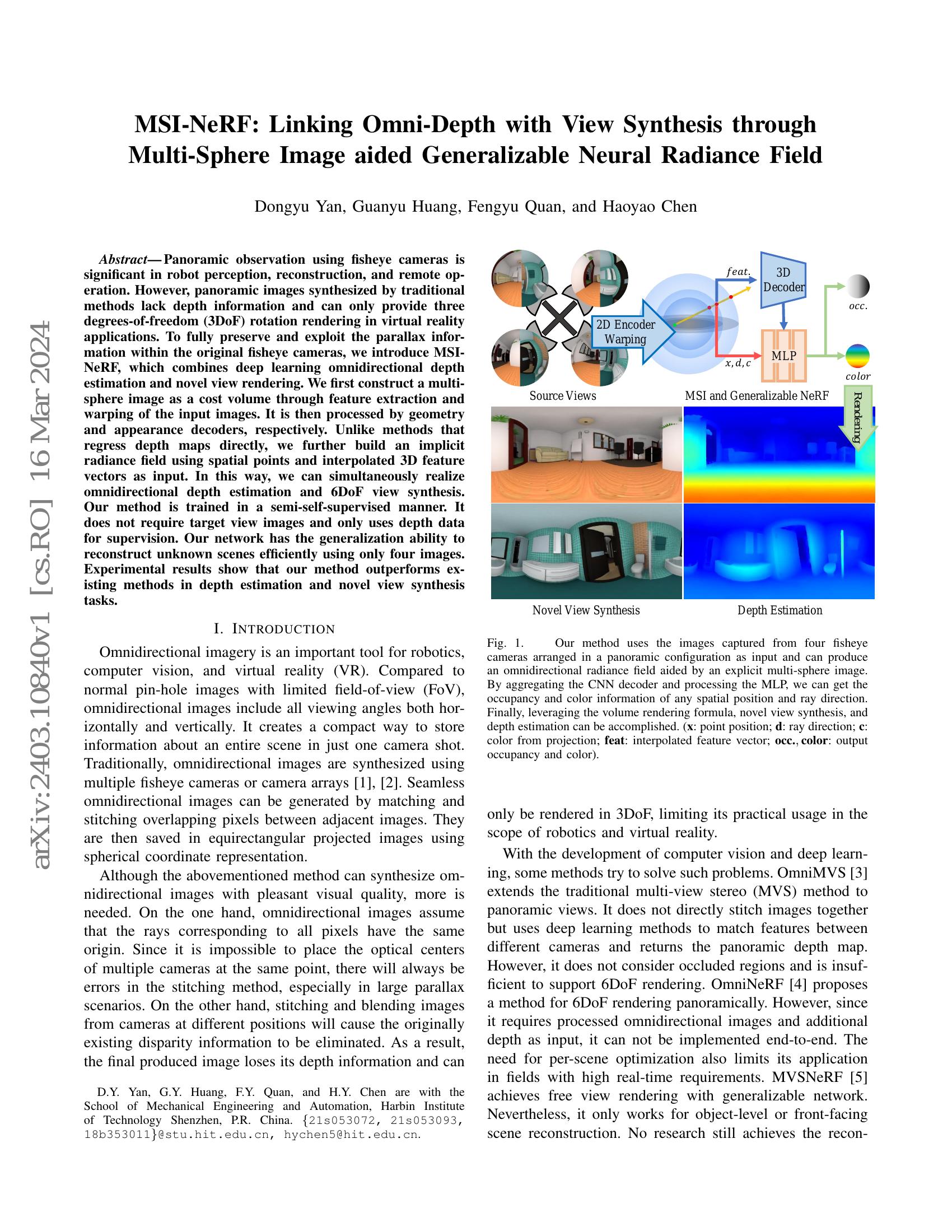 MSI-NeRF: Linking Omni-Depth with View Synthesis through Multi-Sphere Image aided Generalizable ...