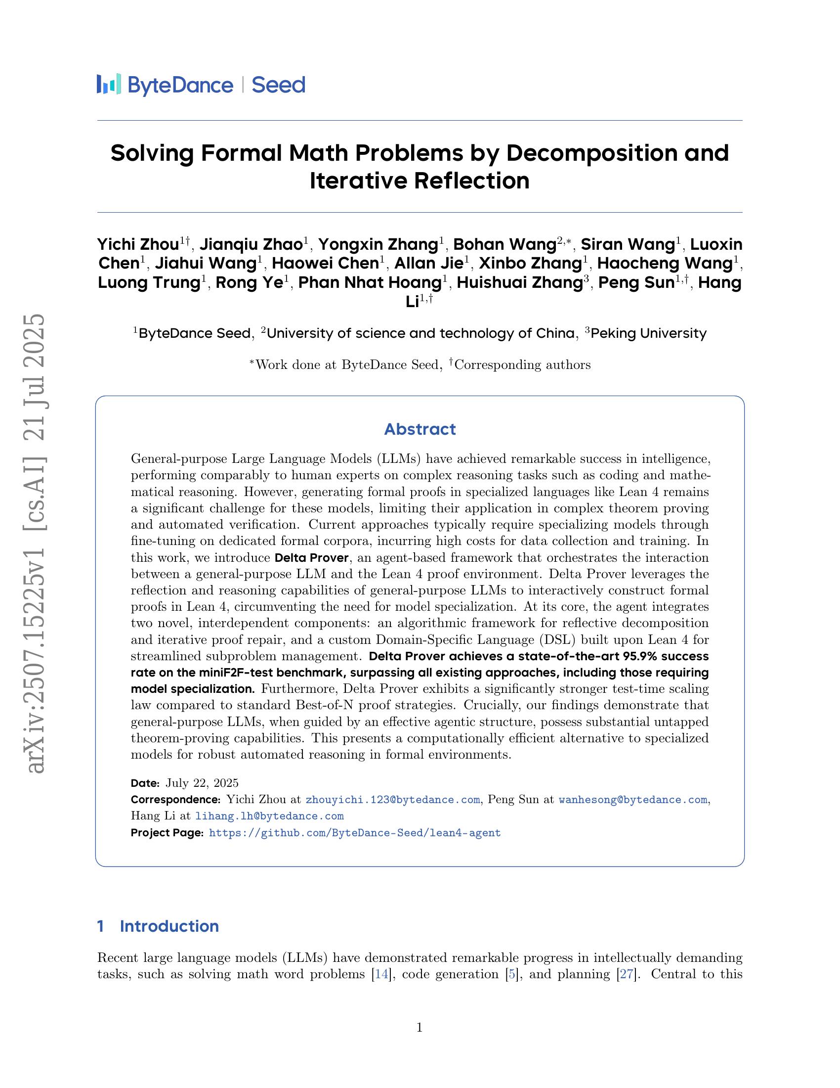 Solving Formal Math Problems by Decomposition and Iterative Reflection ...