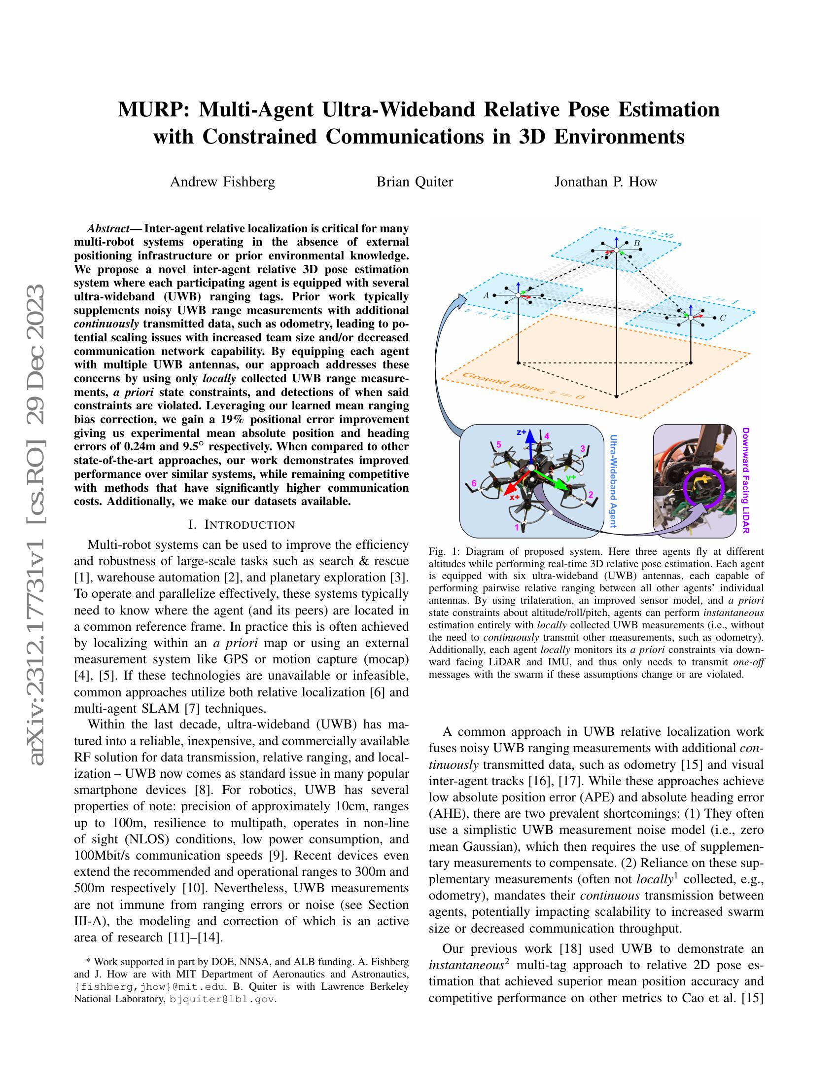 MURP: Multi-Agent Ultra-Wideband Relative Pose Estimation with Constrained Communications in 3D ...