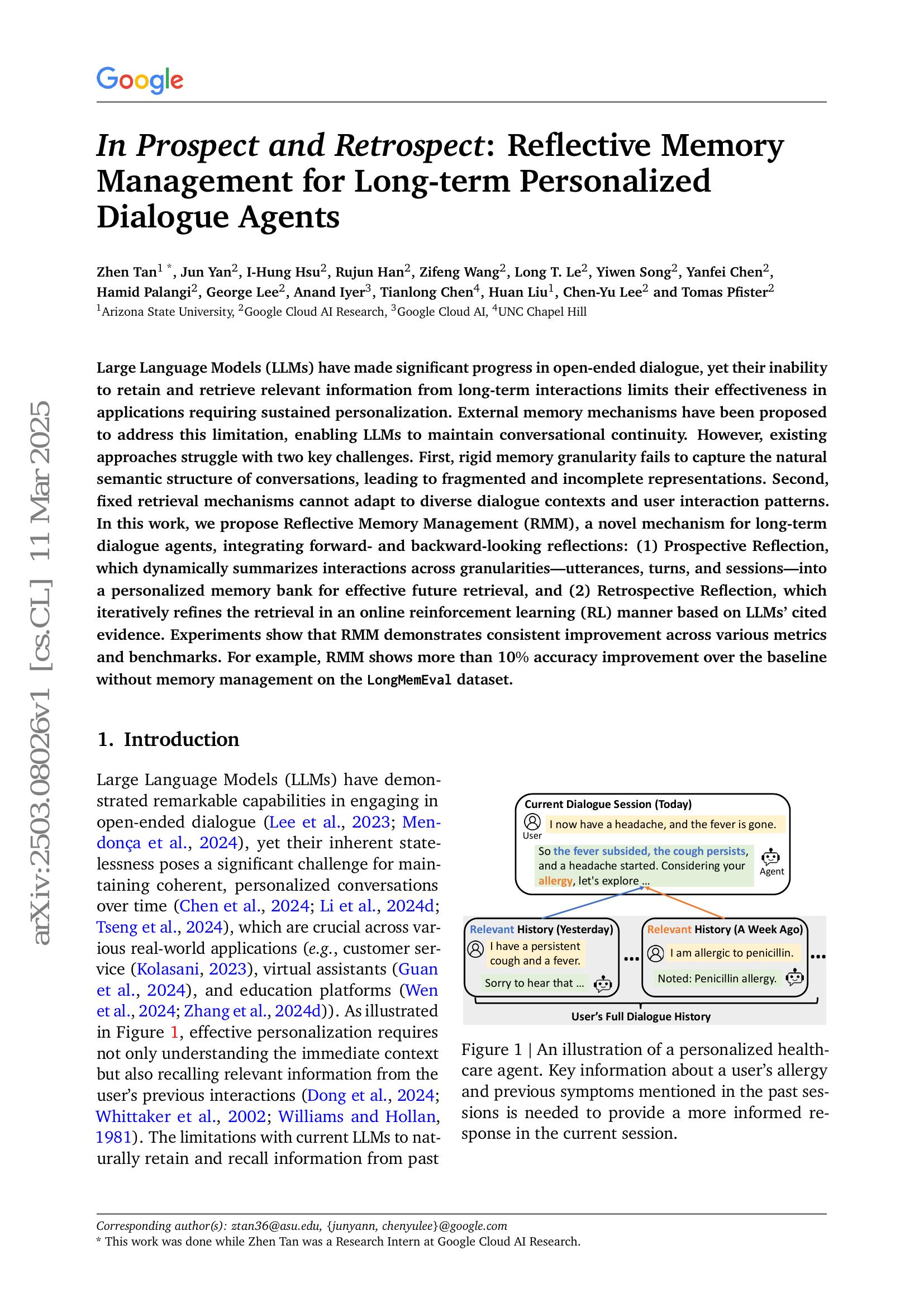 In Prospect and Retrospect: Reflective Memory Management for Long-term ...