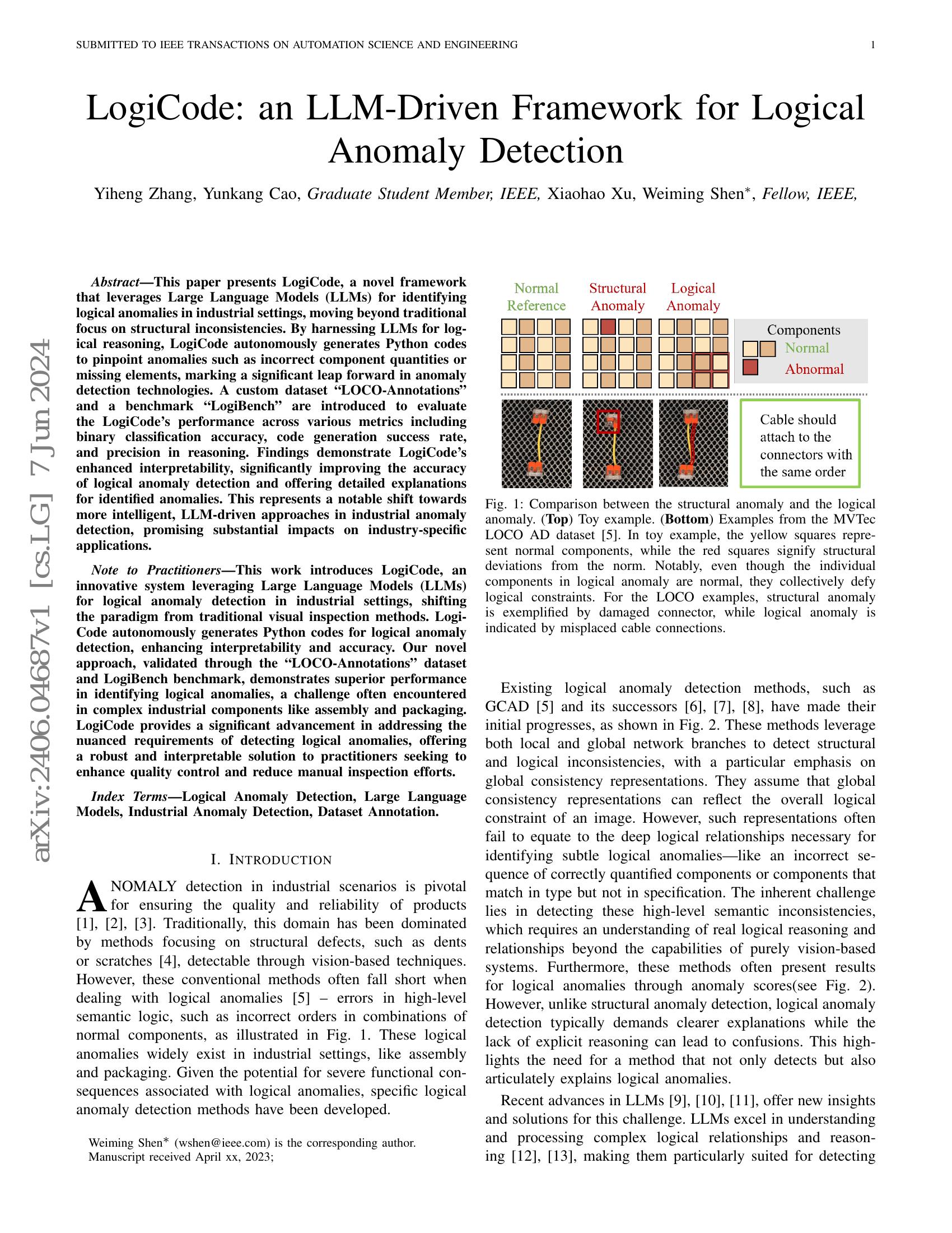 LogiCode: an LLM-Driven Framework for Logical Anomaly Detection - 智源社区论文