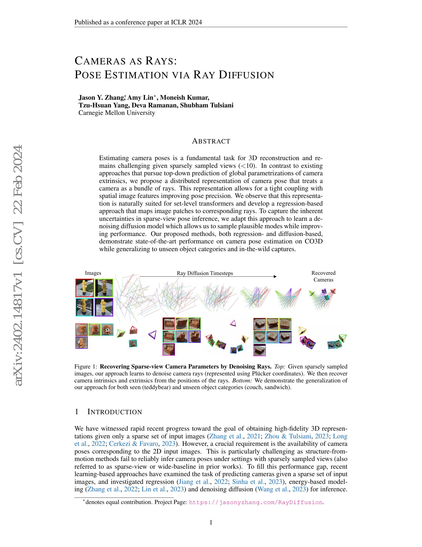 Cameras as Rays: Pose Estimation via Ray Diffusion - 智源社区论文