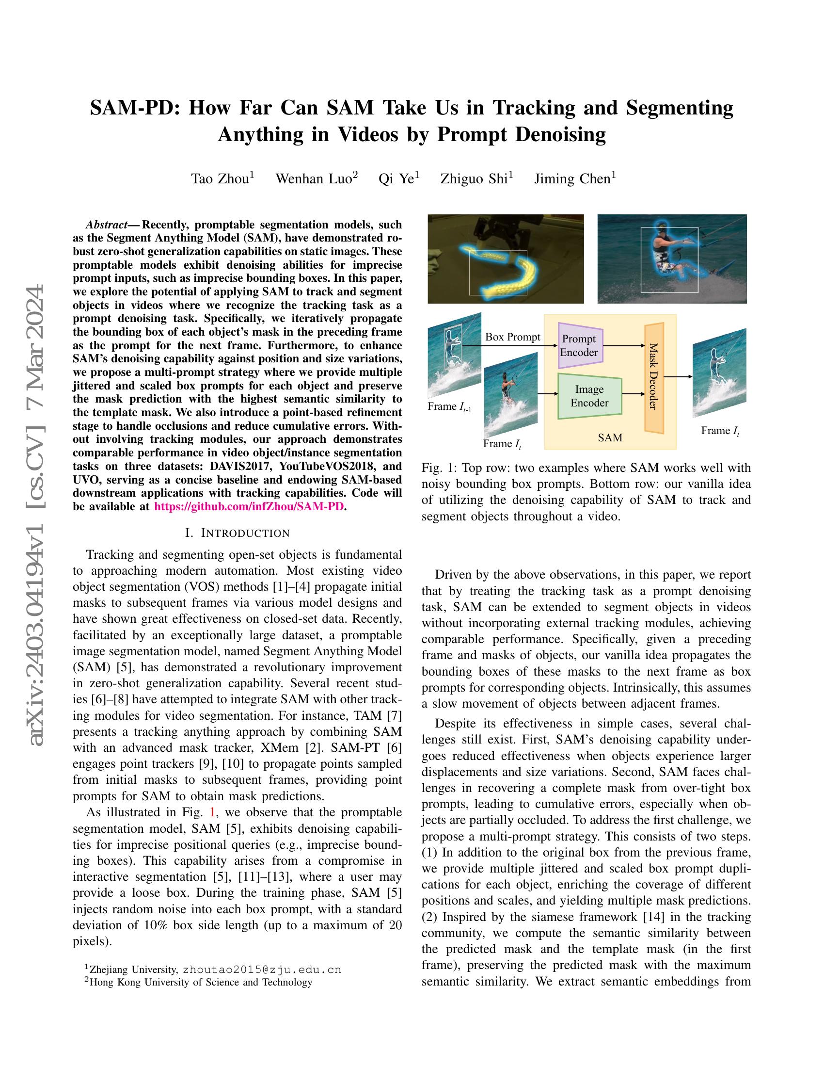 SAM-PD: How Far Can SAM Take Us in Tracking and Segmenting Anything in ...