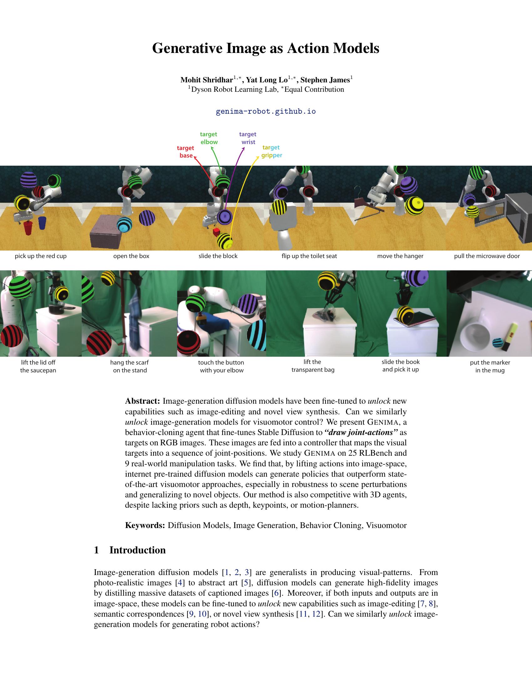 Generative Image as Action Models - 智源社区论文