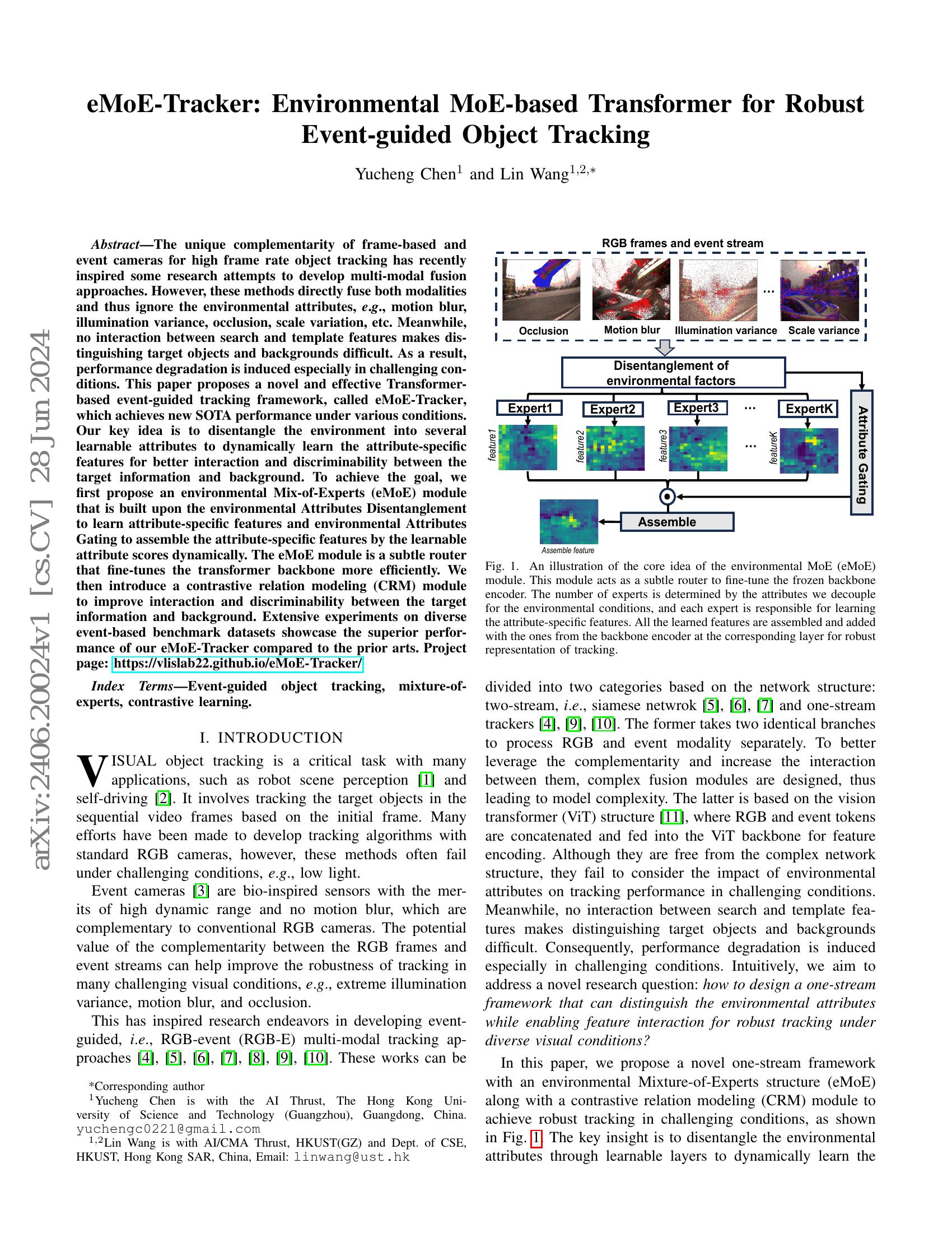 eMoE-Tracker: Environmental MoE-based Transformer for Robust Event ...