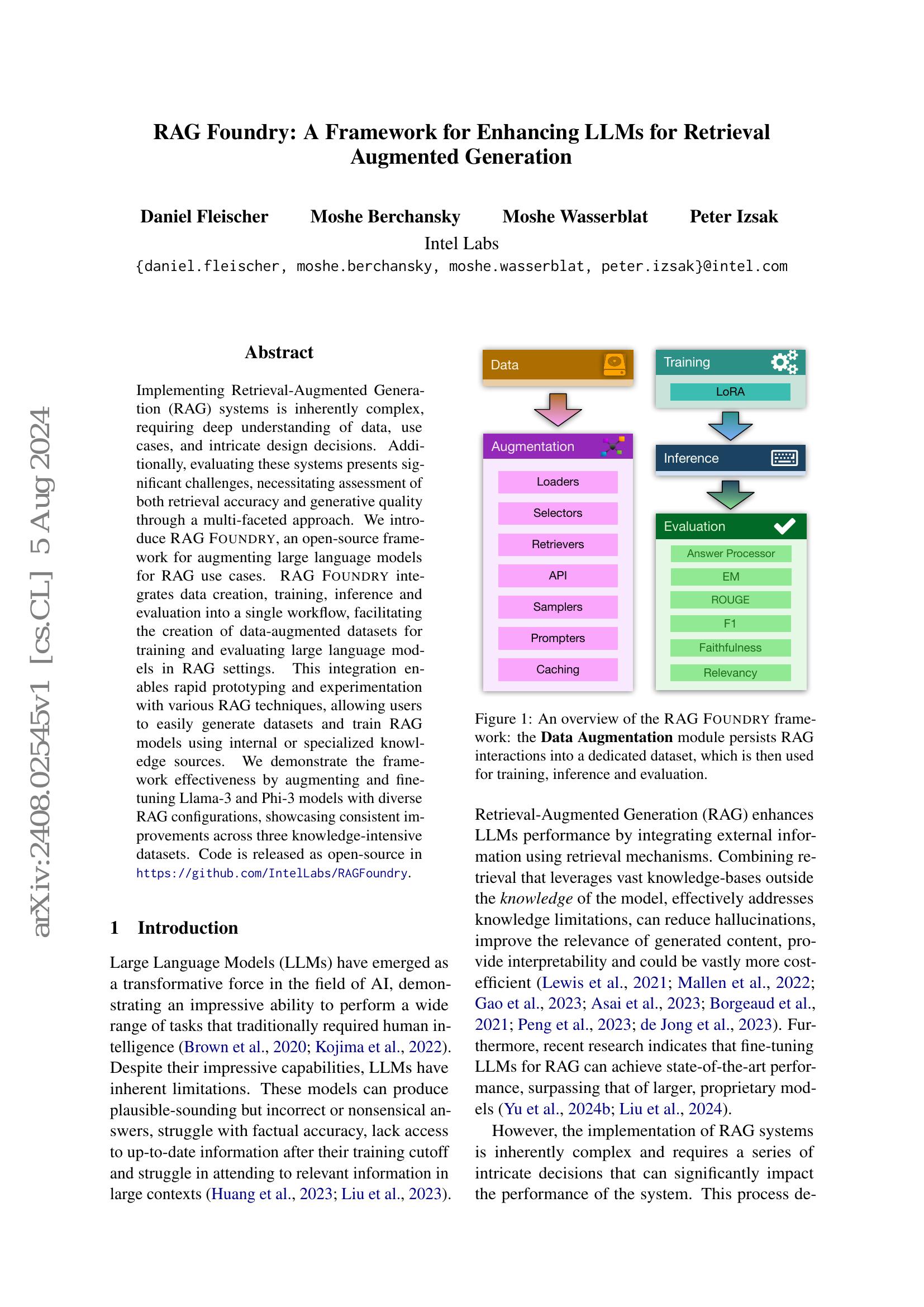 RAG Foundry: A Framework for Enhancing LLMs for Retrieval Augmented ...