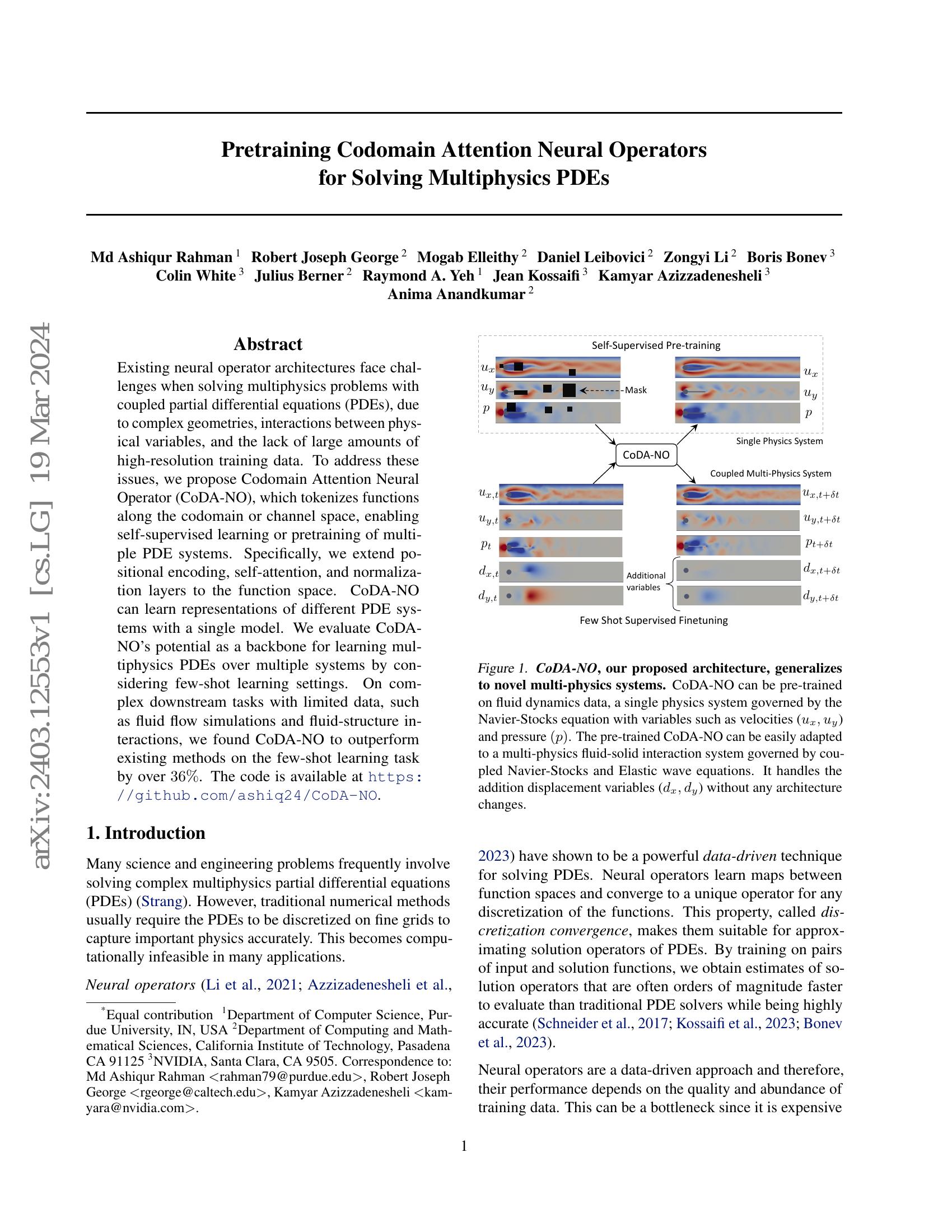 Pretraining Codomain Attention Neural Operators for Solving ...