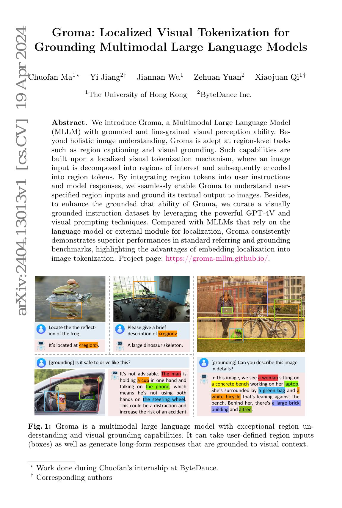 Groma: Localized Visual Tokenization for Grounding Multimodal Large Language Models - 智源社区论文