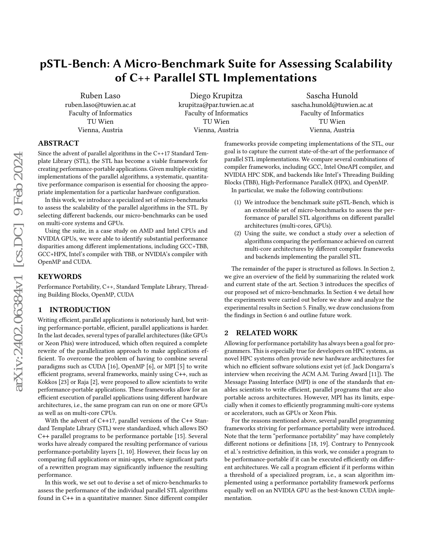 pSTL-Bench: A Micro-Benchmark Suite for Assessing Scalability of C++ Parallel STL ...