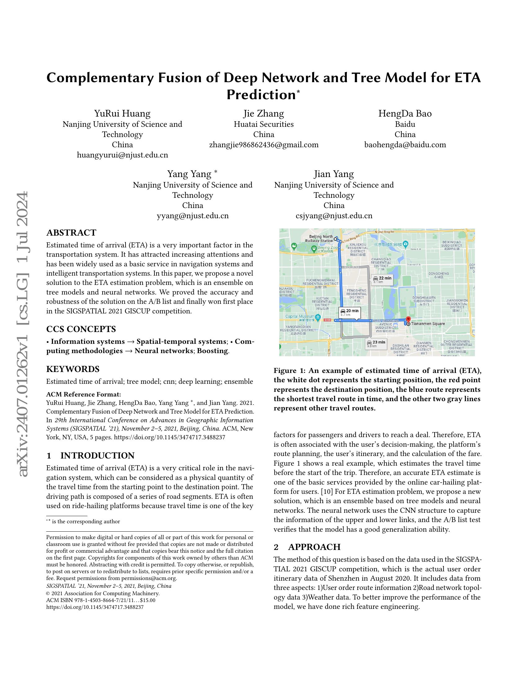 Complementary Fusion of Deep Network and Tree Model for ETA Prediction ...