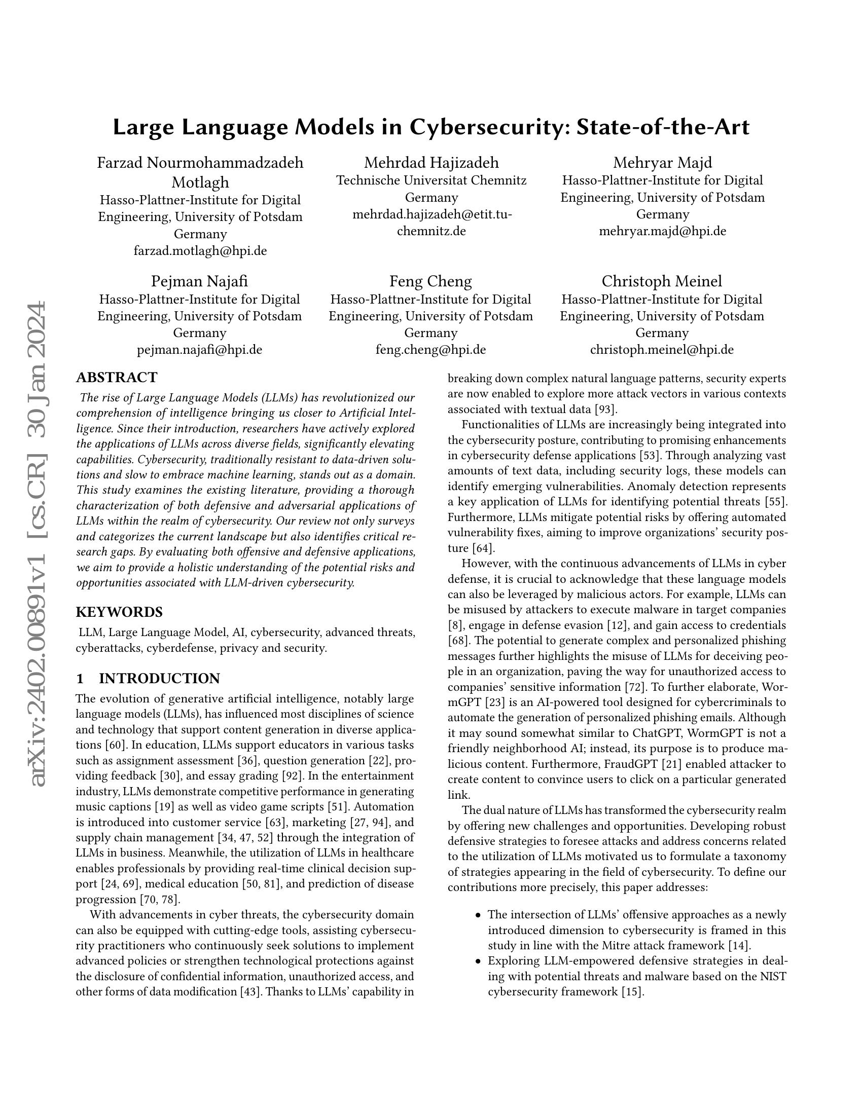 Large Language Models in Cybersecurity: State-of-the-Art - 智源社区论文