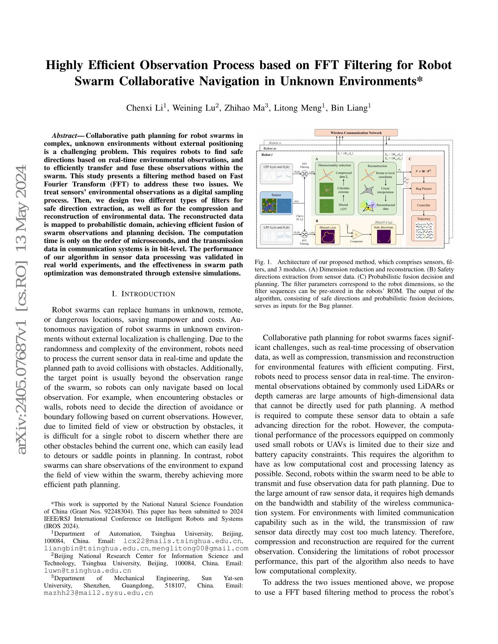 Highly Efficient Observation Process based on FFT Filtering for Robot Swarm Collaborative ...