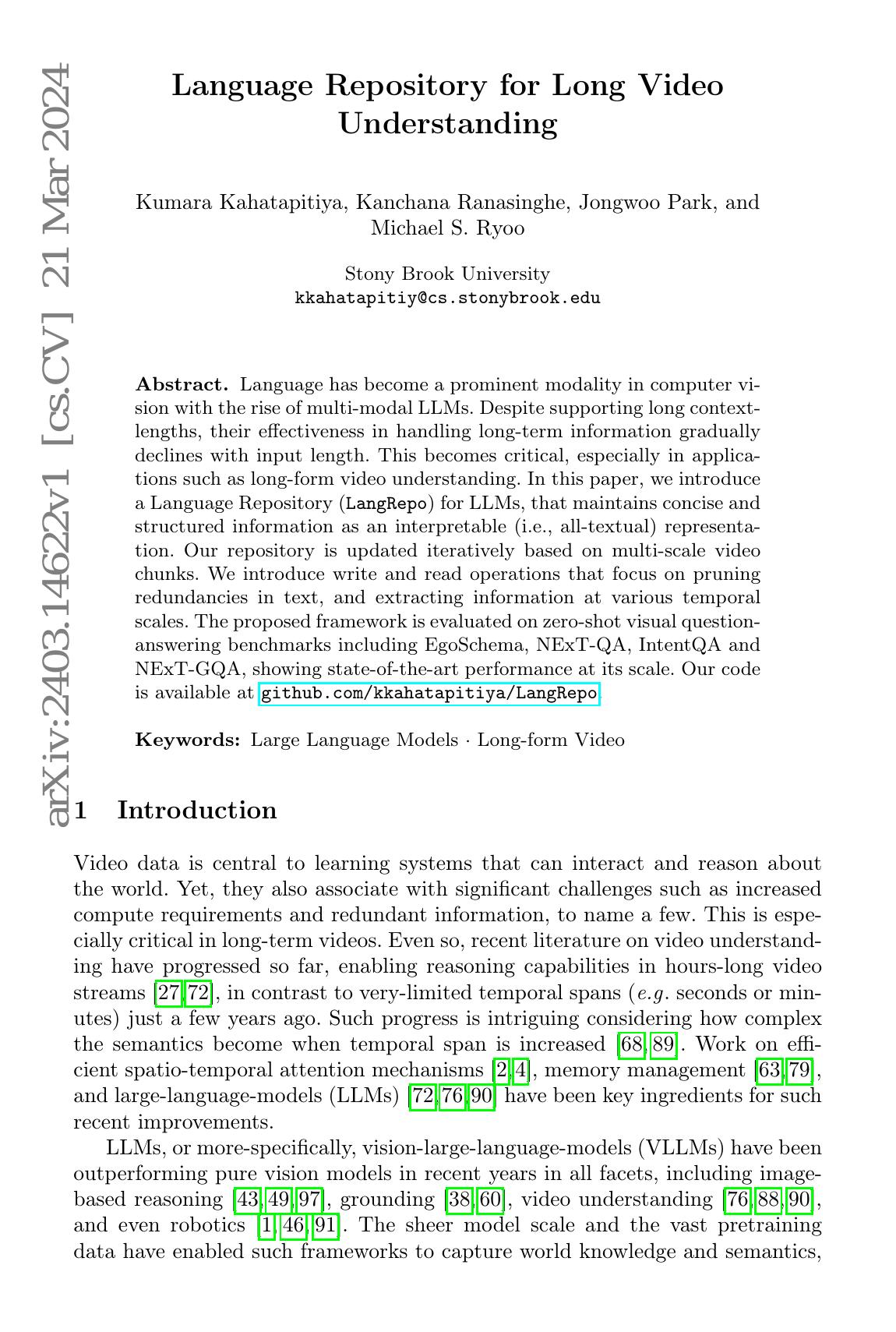 Language Repository for Long Video Understanding - 智源社区论文