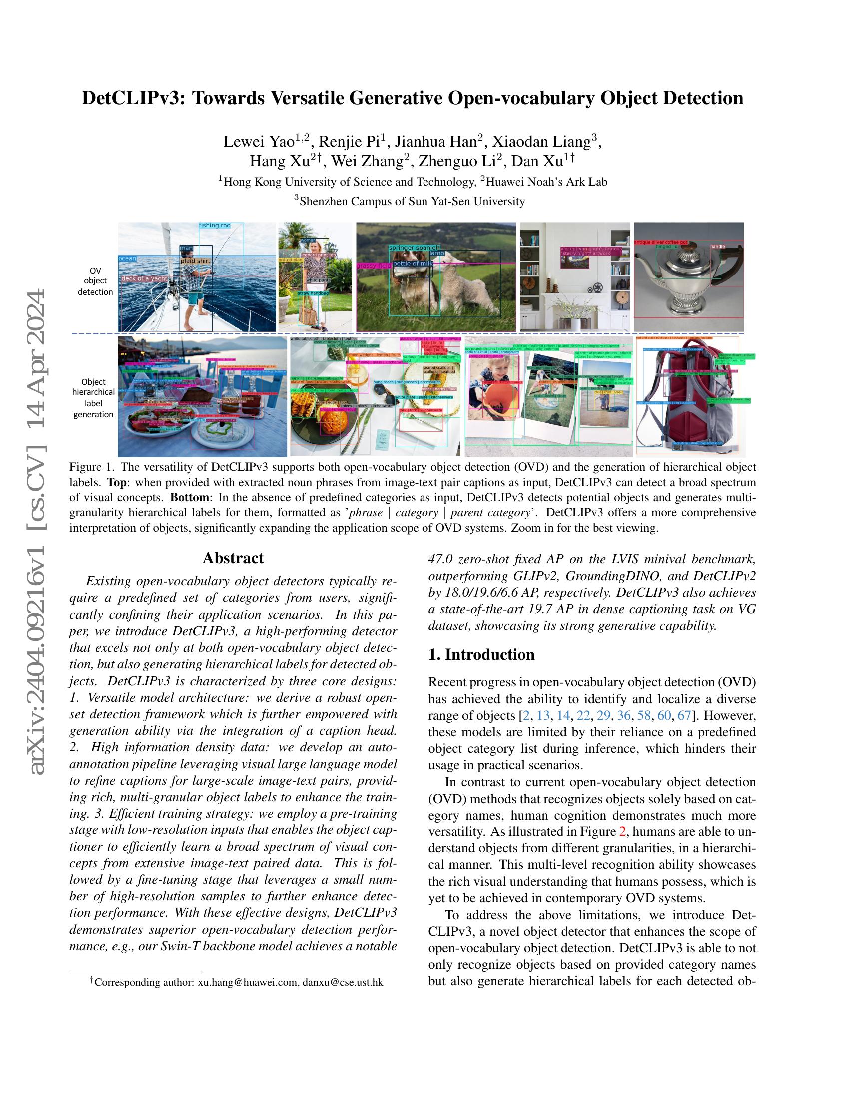 Detclipv3 Towards Versatile Generative Open Vocabulary Object