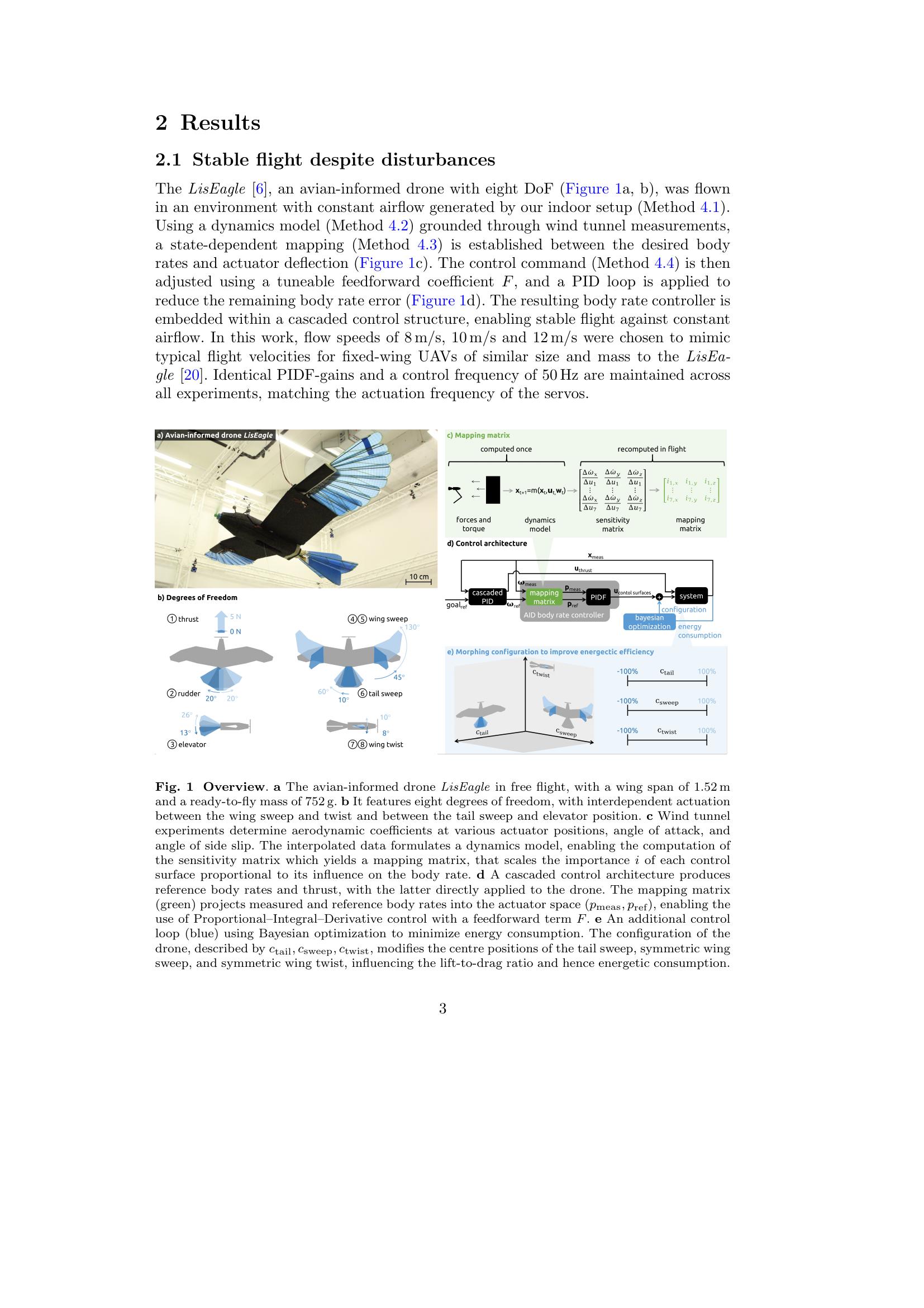 Adaptive morphing of wing and tail for stable, resilient, and energy ...