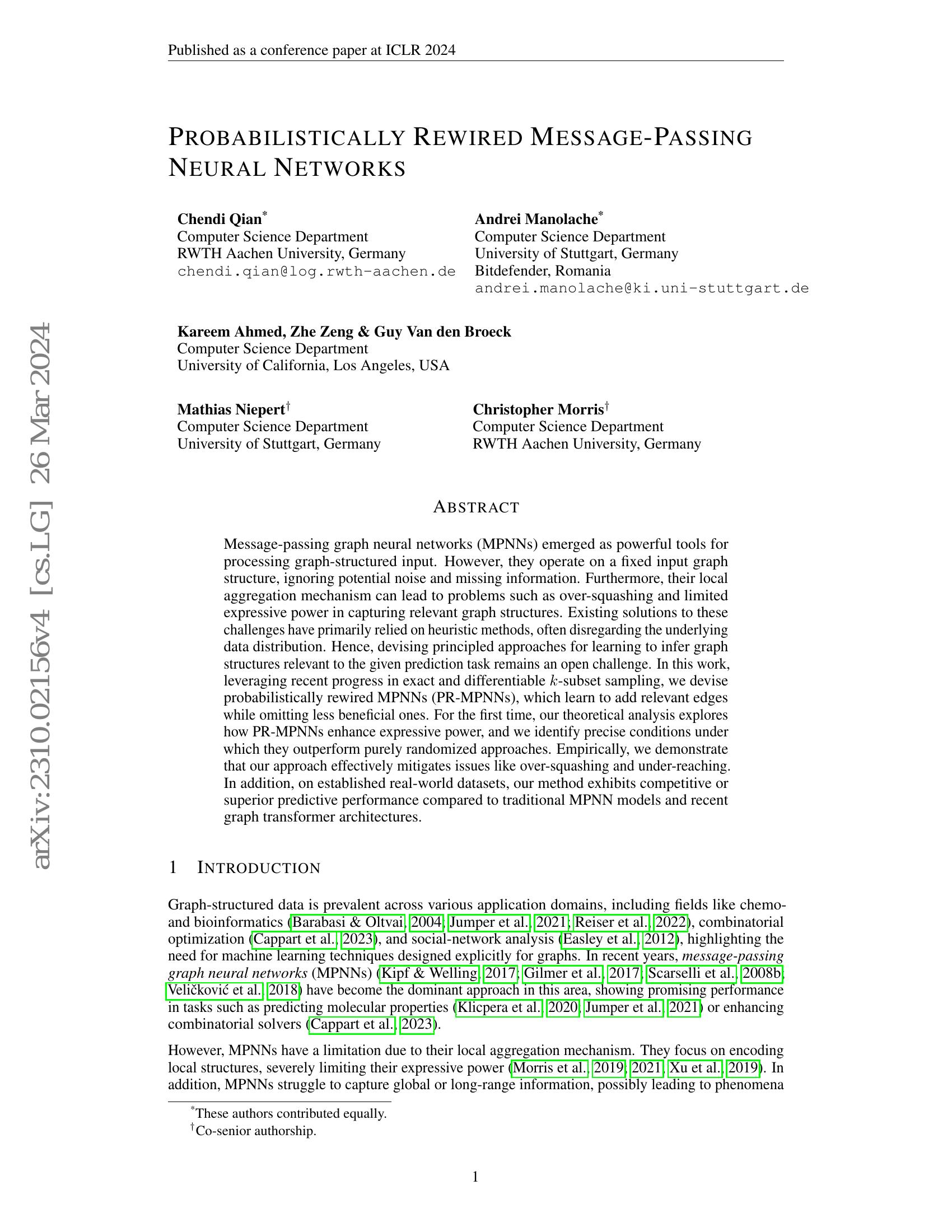 Probabilistically Rewired Message-Passing Neural Networks - 智源社区论文