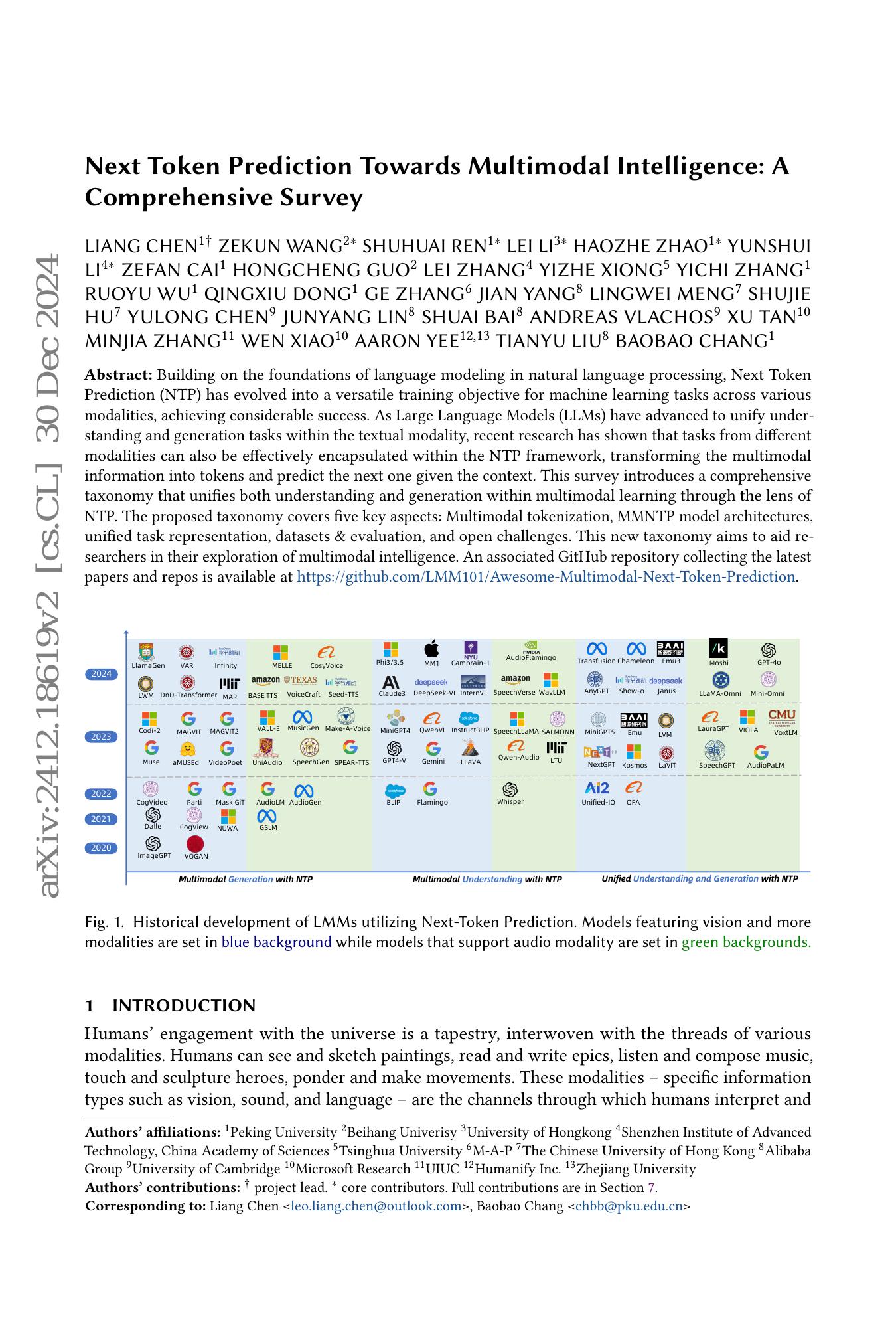 Next Token Prediction Towards Multimodal Intelligence: A Comprehensive ...