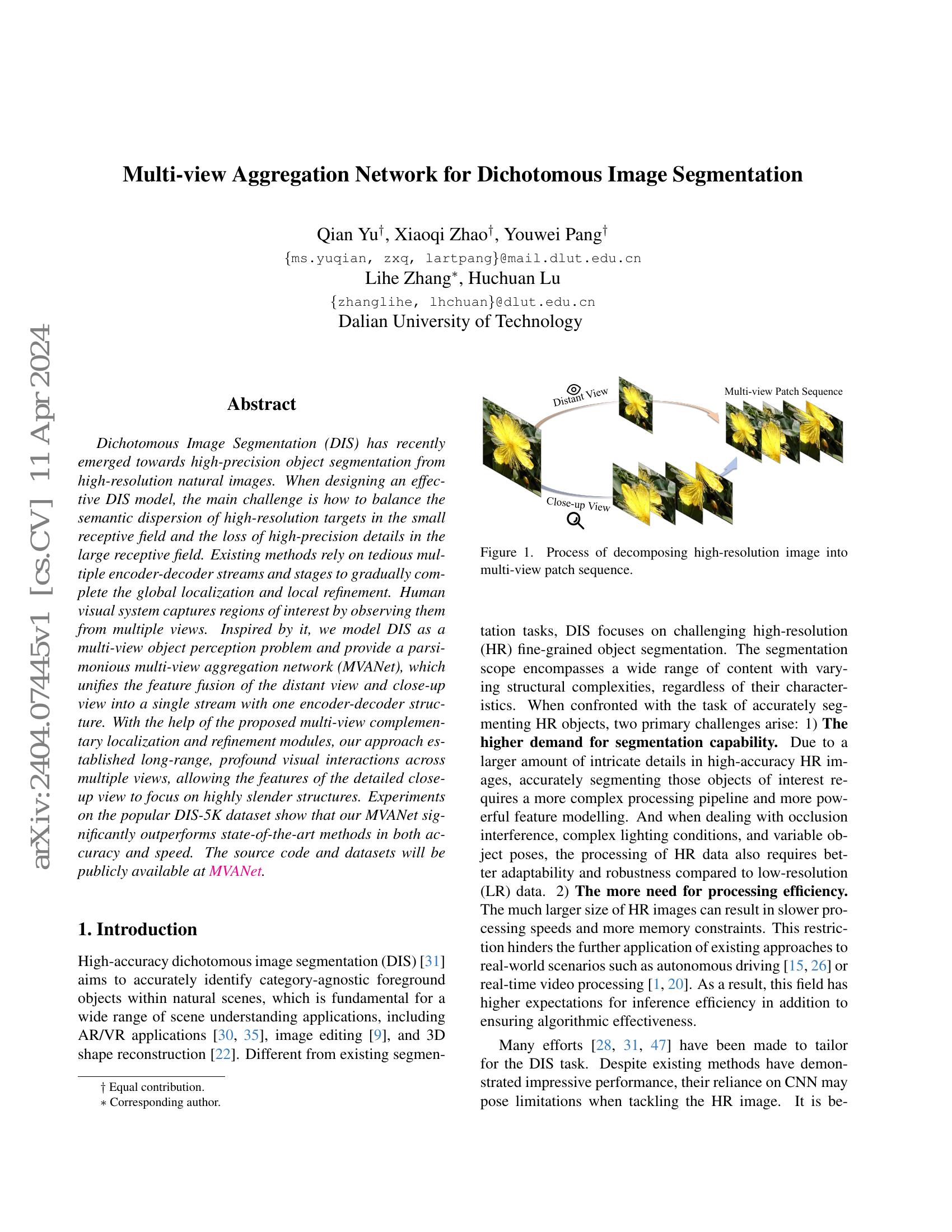 Multi-view Aggregation Network for Dichotomous Image Segmentation - 智源社区论文