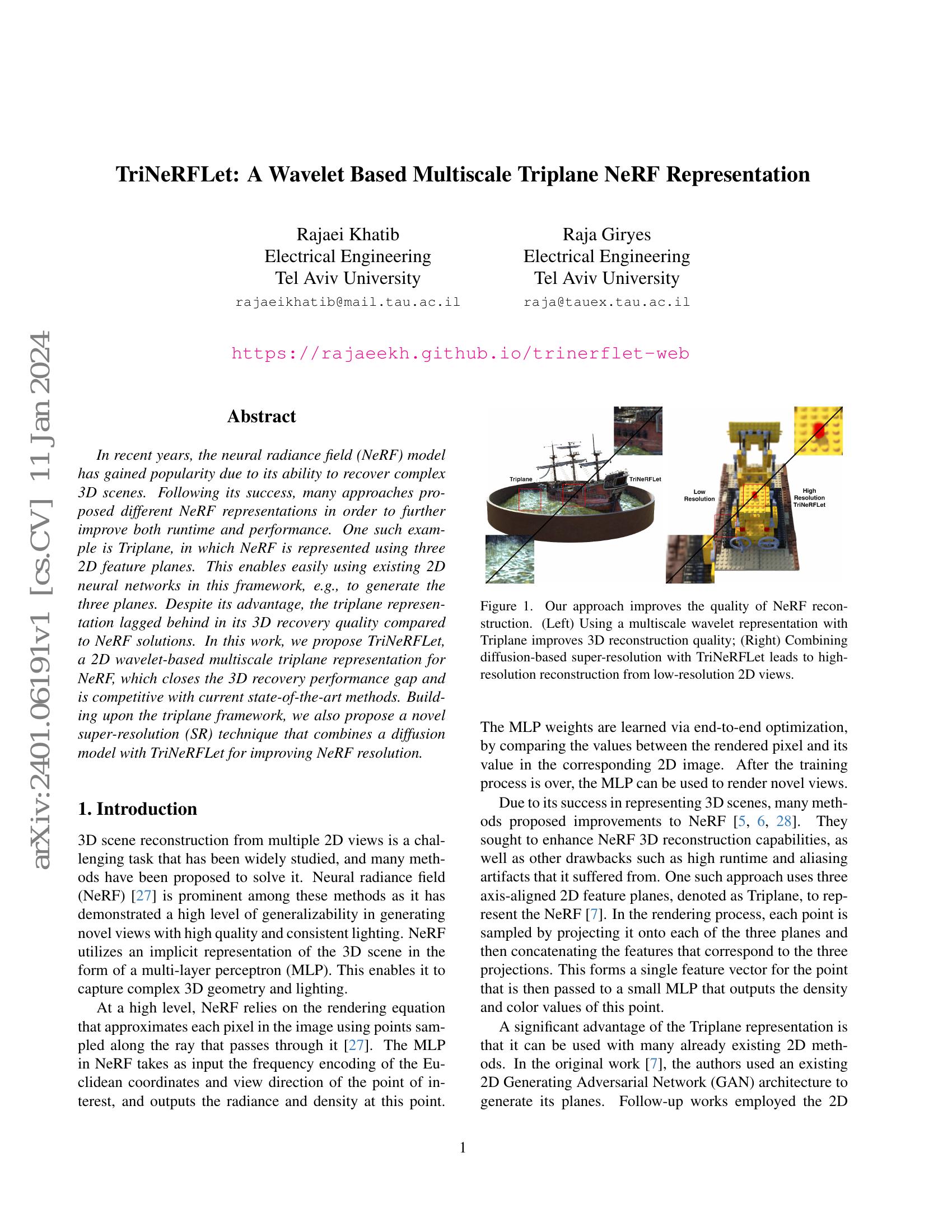 TriNeRFLet: A Wavelet Based Multiscale Triplane NeRF Representation - 智 ...