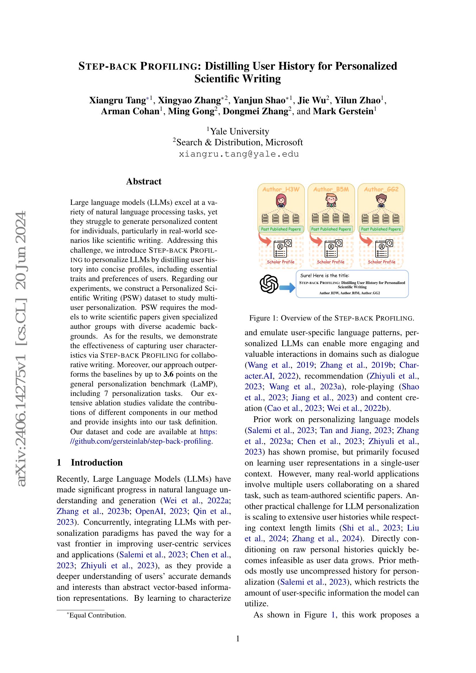 Step-Back Profiling: Distilling User History for Personalized ...