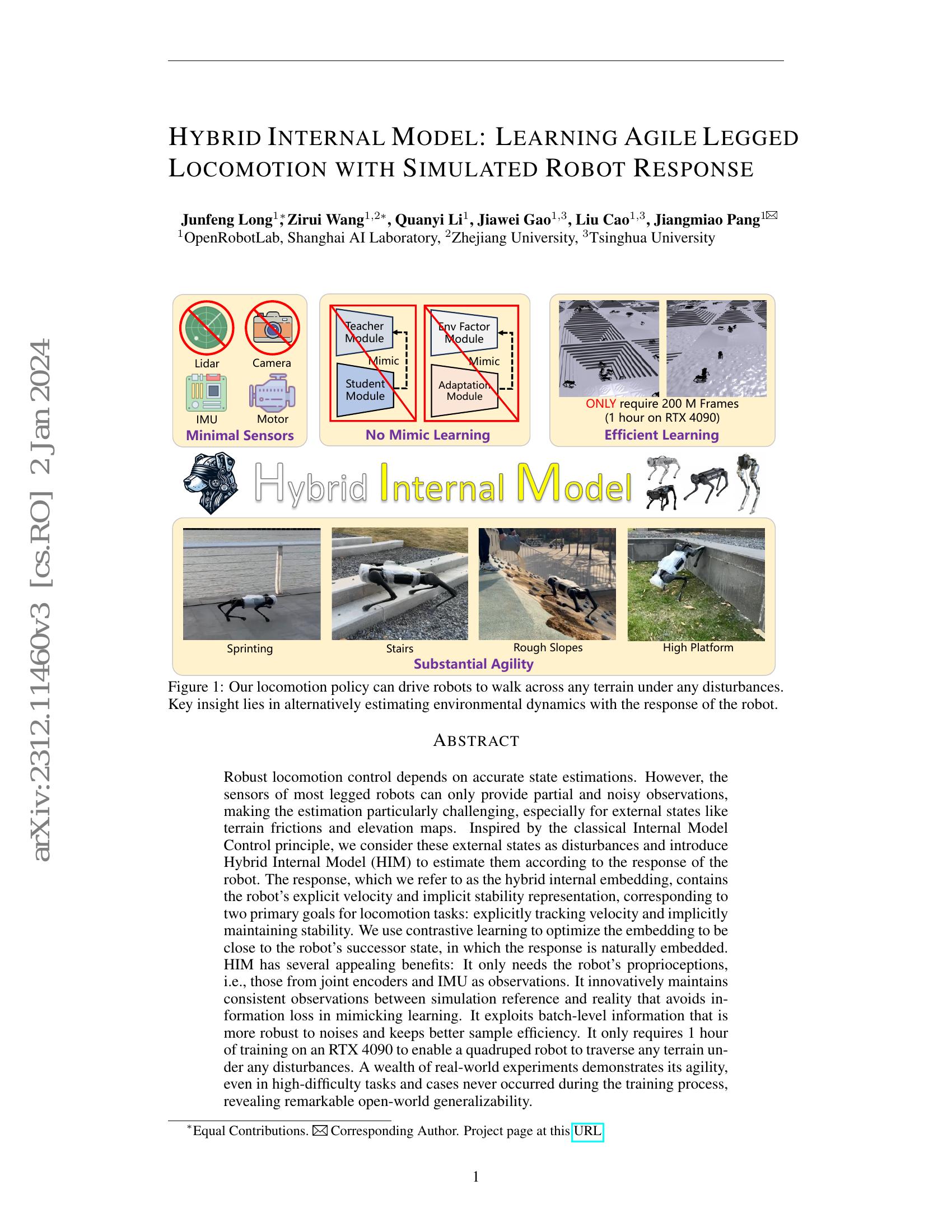 Hybrid Internal Model: Learning Agile Legged Locomotion with Simulated Robot Response - 智源社区论文