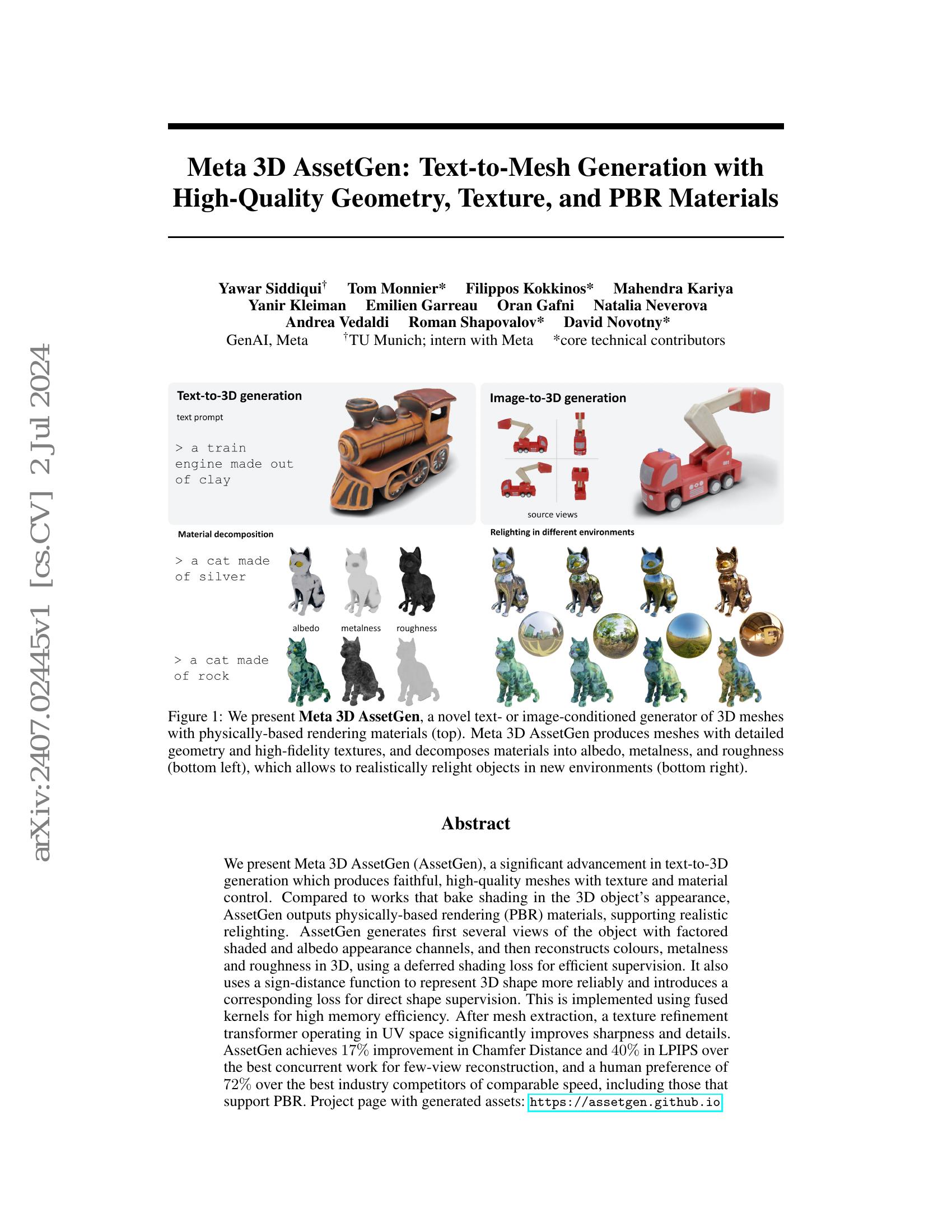 Meta 3D AssetGen: Text-to-Mesh Generation with High-Quality Geometry ...
