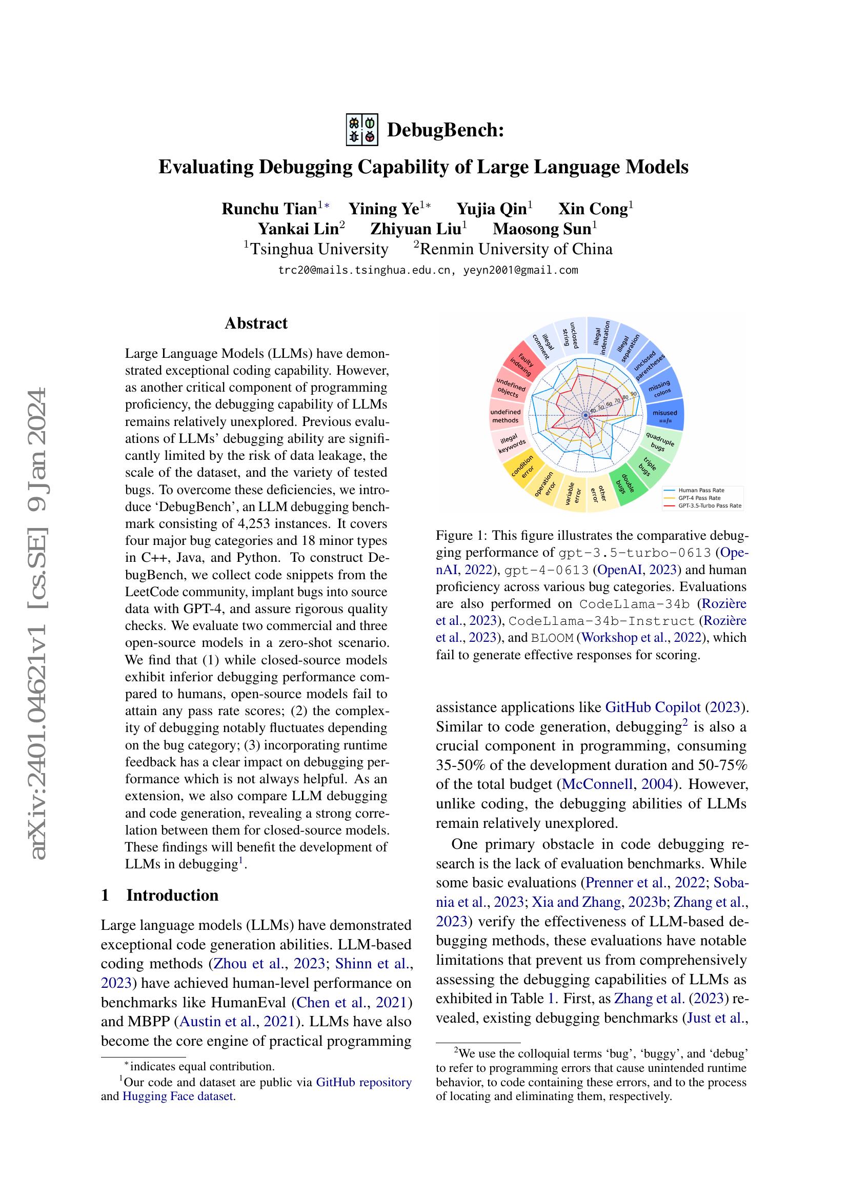 DebugBench: Evaluating Debugging Capability of Large Language Models - 智源社区论文