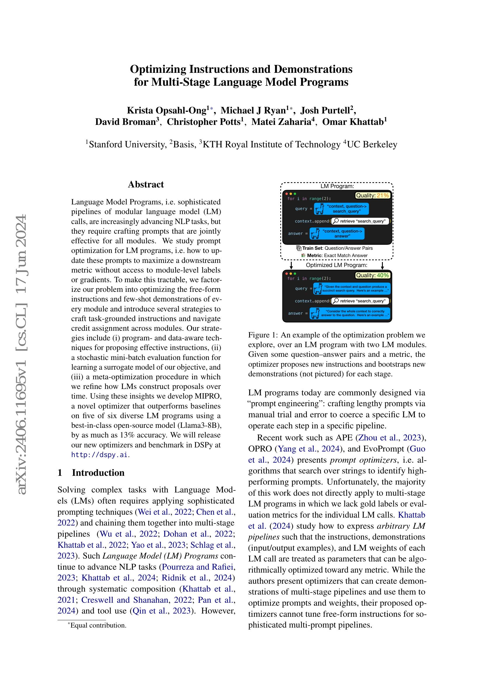 Optimizing Instructions and Demonstrations for Multi-Stage Language Model Programs - 智源社区论文