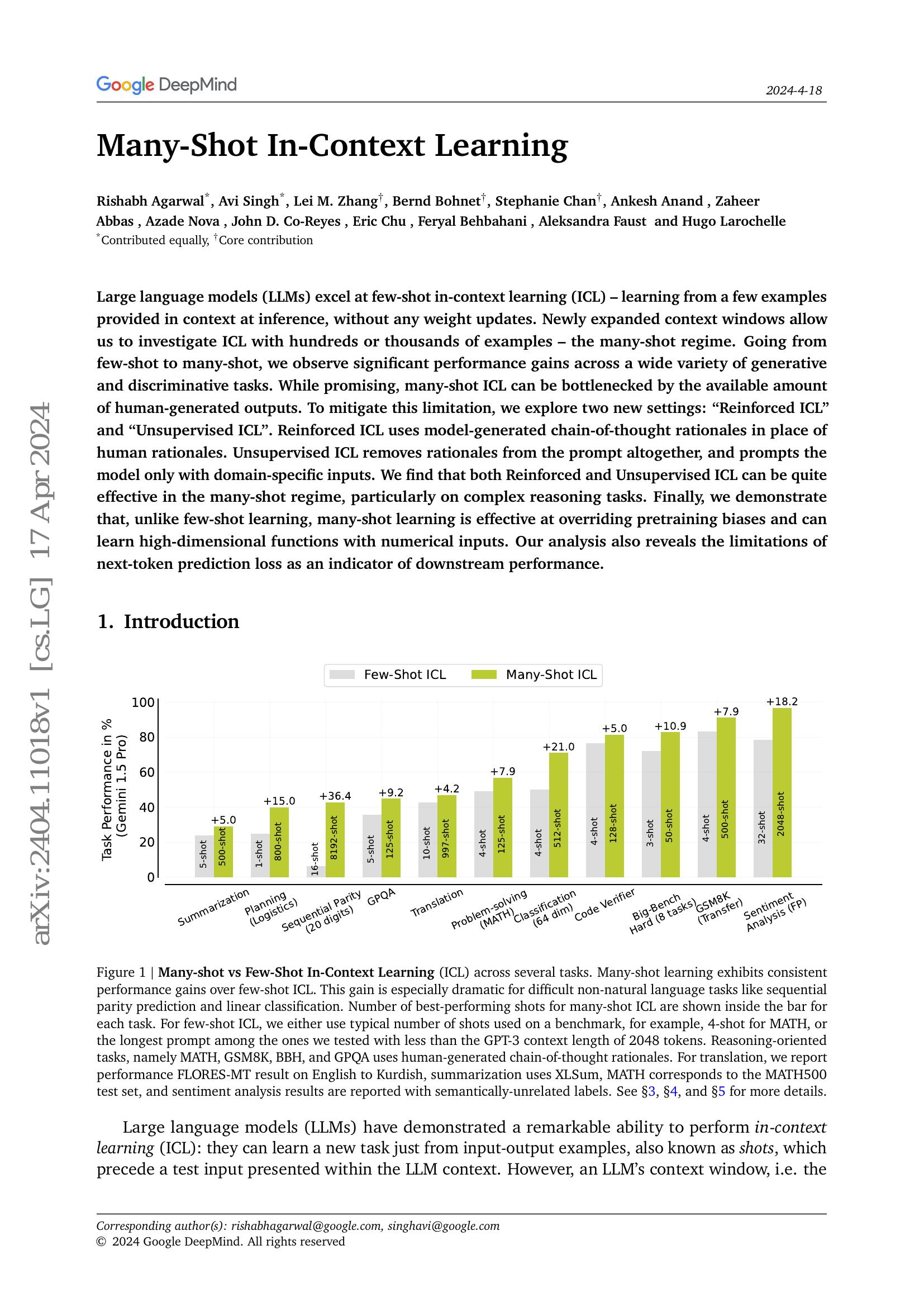 Many-Shot In-Context Learning - 智源社区论文