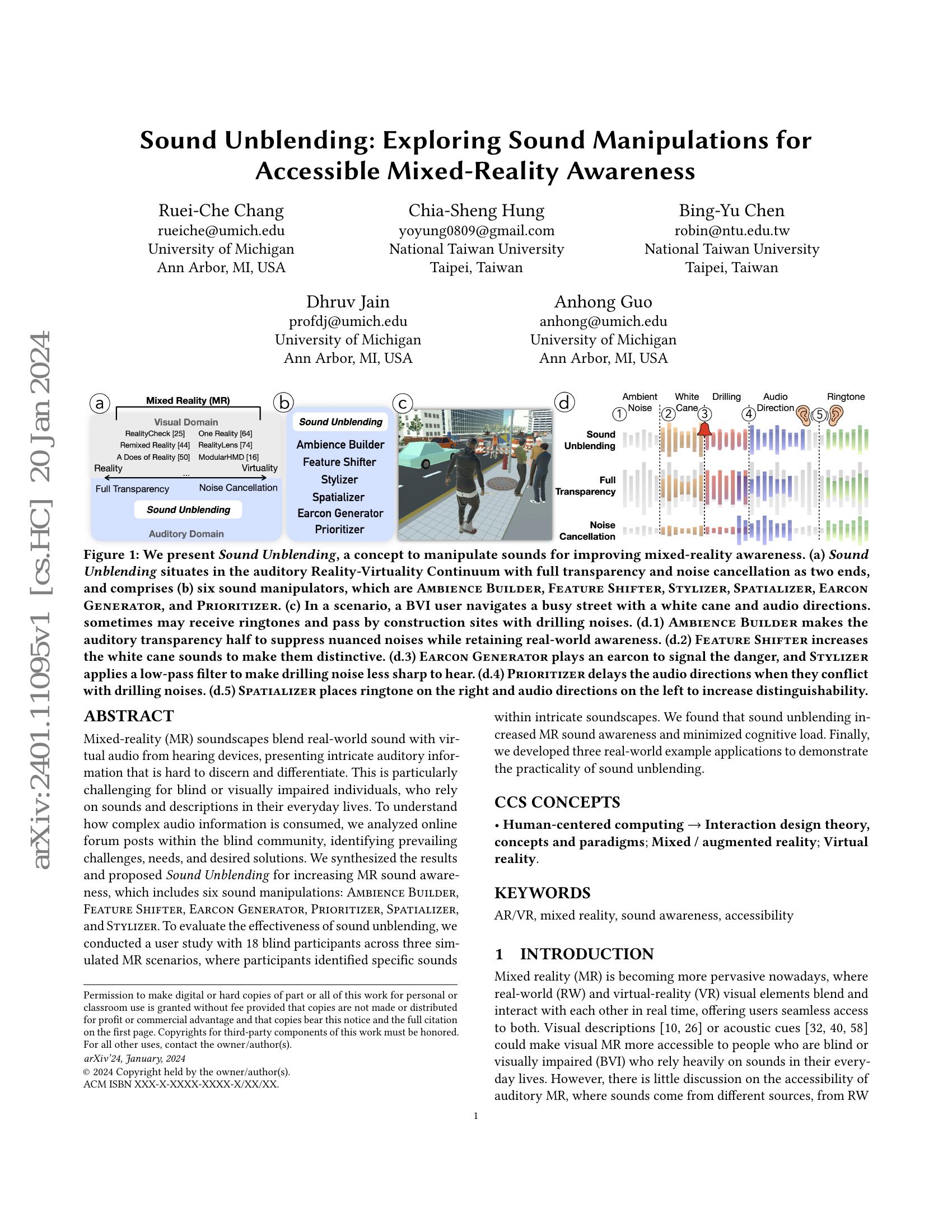 Sound Unblending: Exploring Sound Manipulations for Accessible Mixed ...