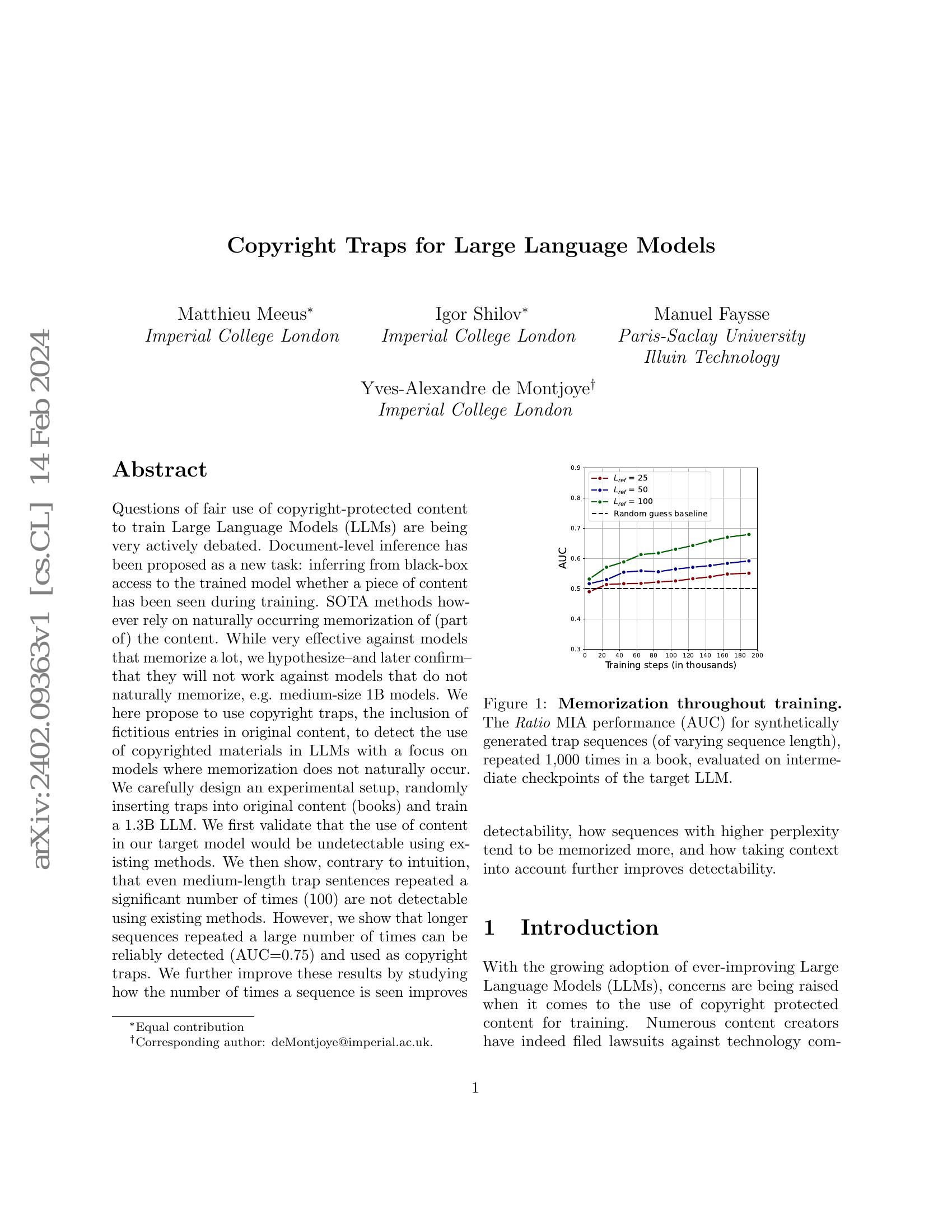 Copyright Traps For Large Language Models 智源社区论文