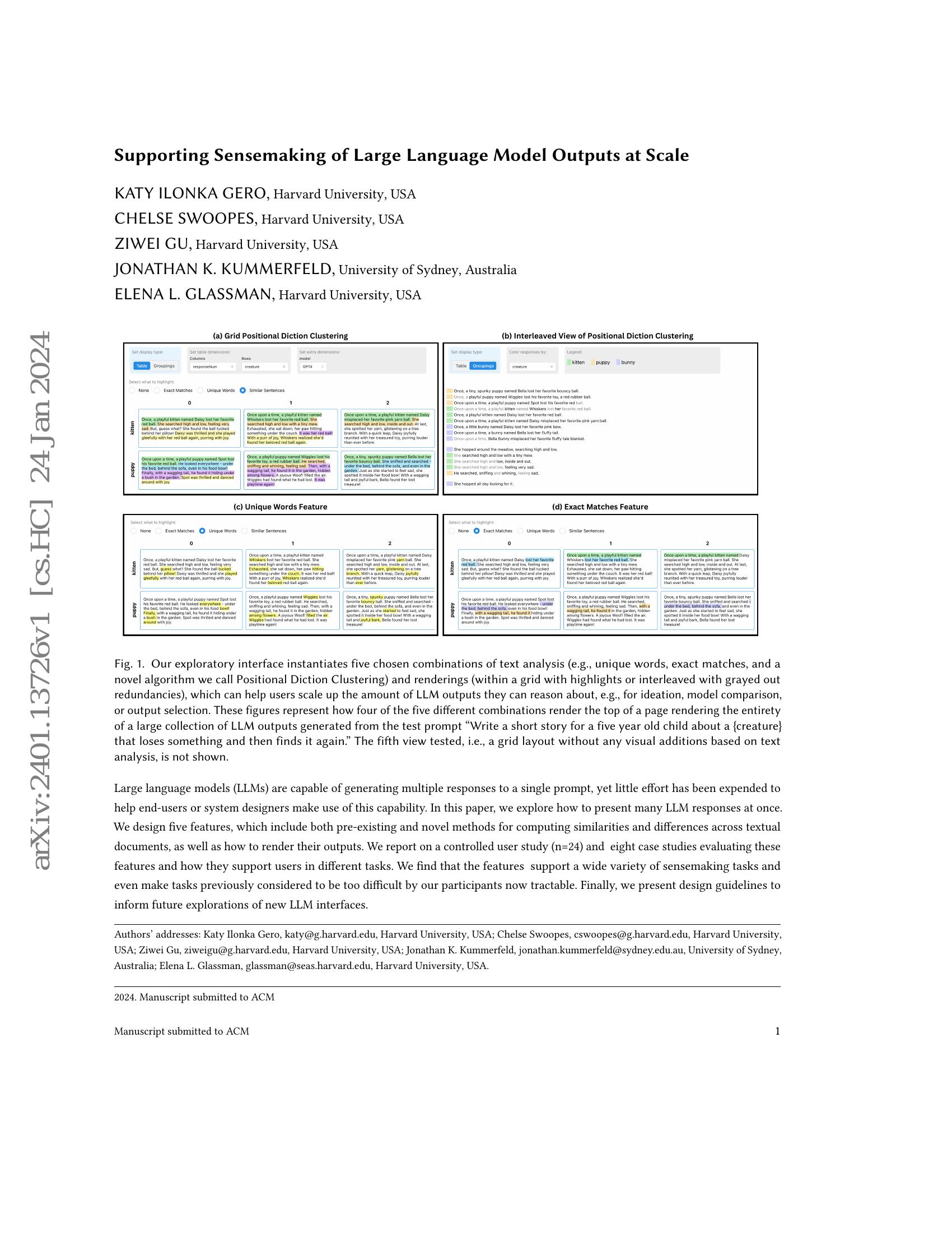 Supporting Sensemaking of Large Language Model Outputs at Scale - 智源社区论文