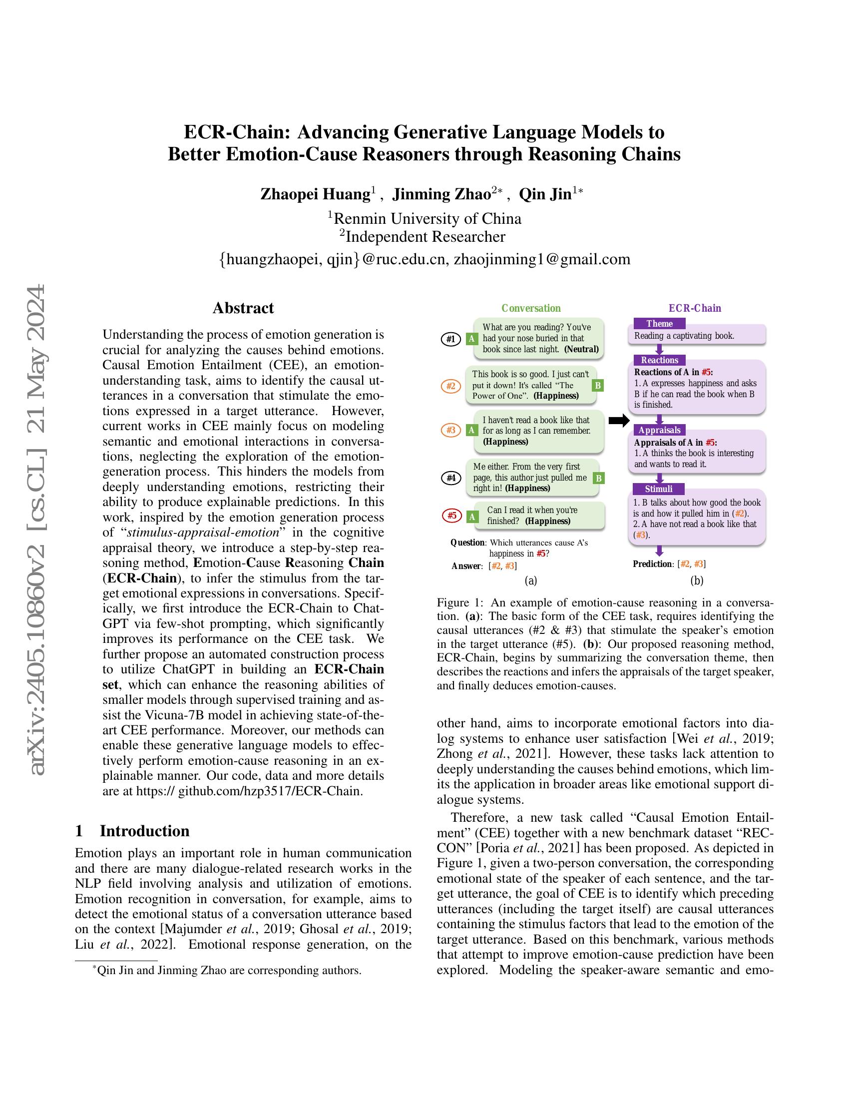ECR-Chain: Advancing Generative Language Models to Better Emotion-Cause Reasoners through ...
