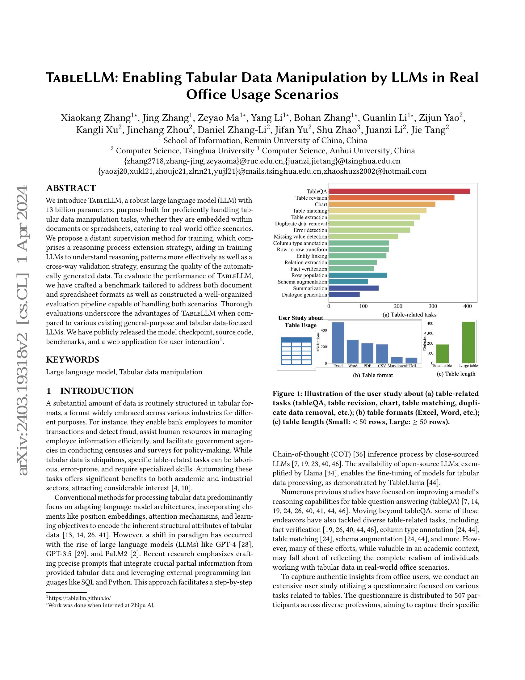 TableLLM: Enabling Tabular Data Manipulation by LLMs in Real Office Usage Scenarios - 智源社区论文